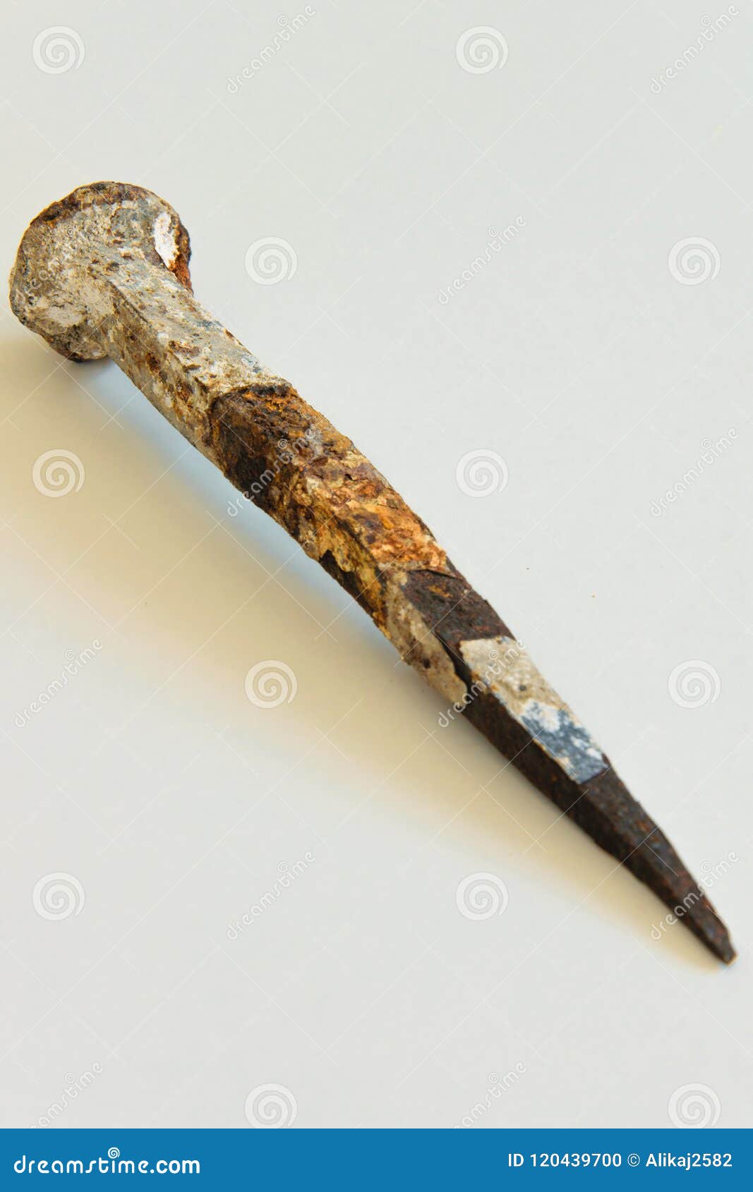 An Ancient Iron Nail on White Background Stock Photo - Image of greek ...