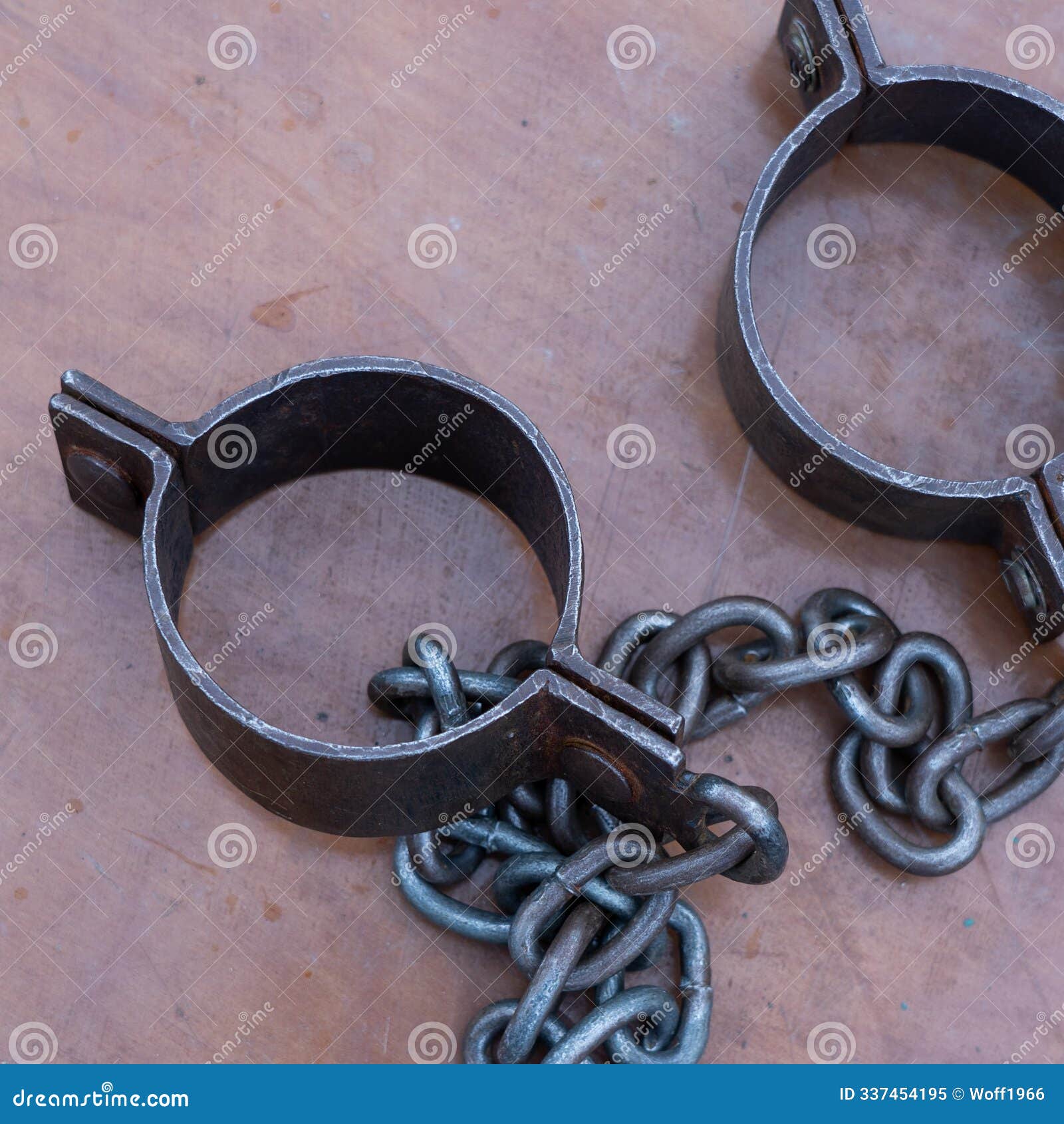 Ancient Iron Shackles of a Slave with a Chain Stock Image - Image of ...