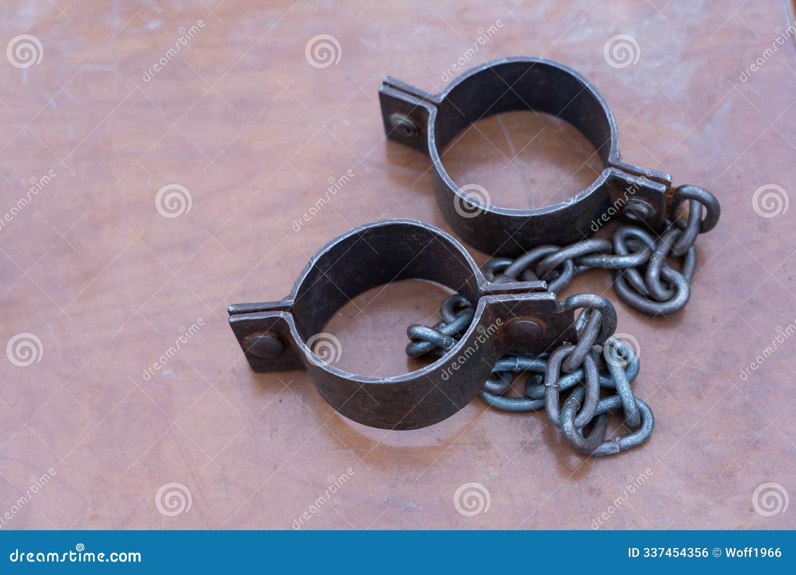Ancient Iron Shackles of a Slave with a Chain Stock Photo - Image of ...