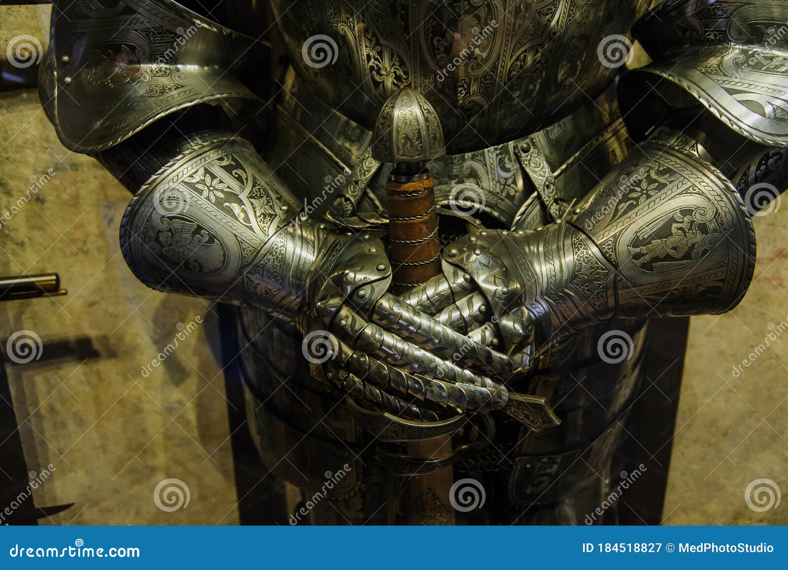 Ancient iron soldier stock image. Image of military - 184518827