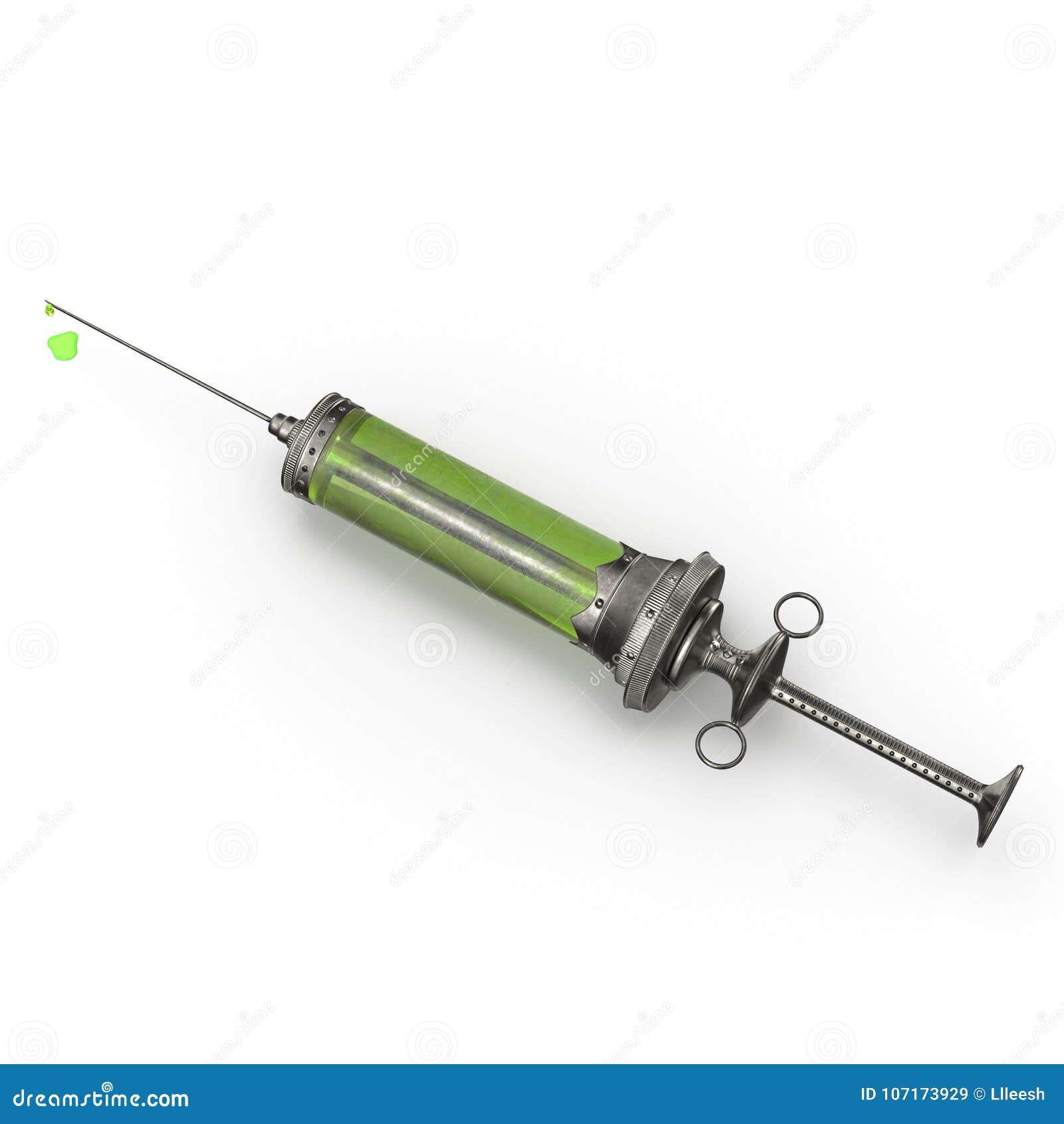 An Ancient Iron Syringe with a Magical Potion. Stock Illustration ...