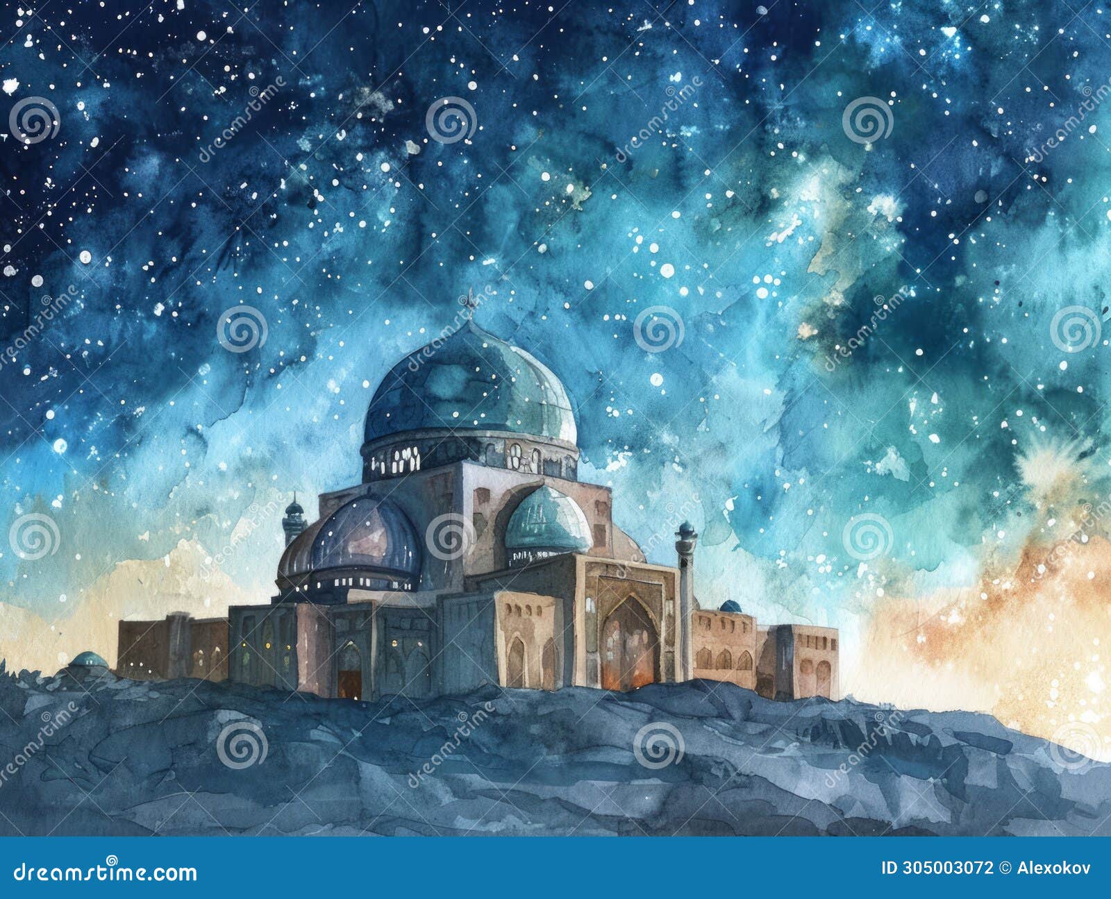 Ancient Islamic Observatory Under Starry Sky AI Generated Royalty-Free ...