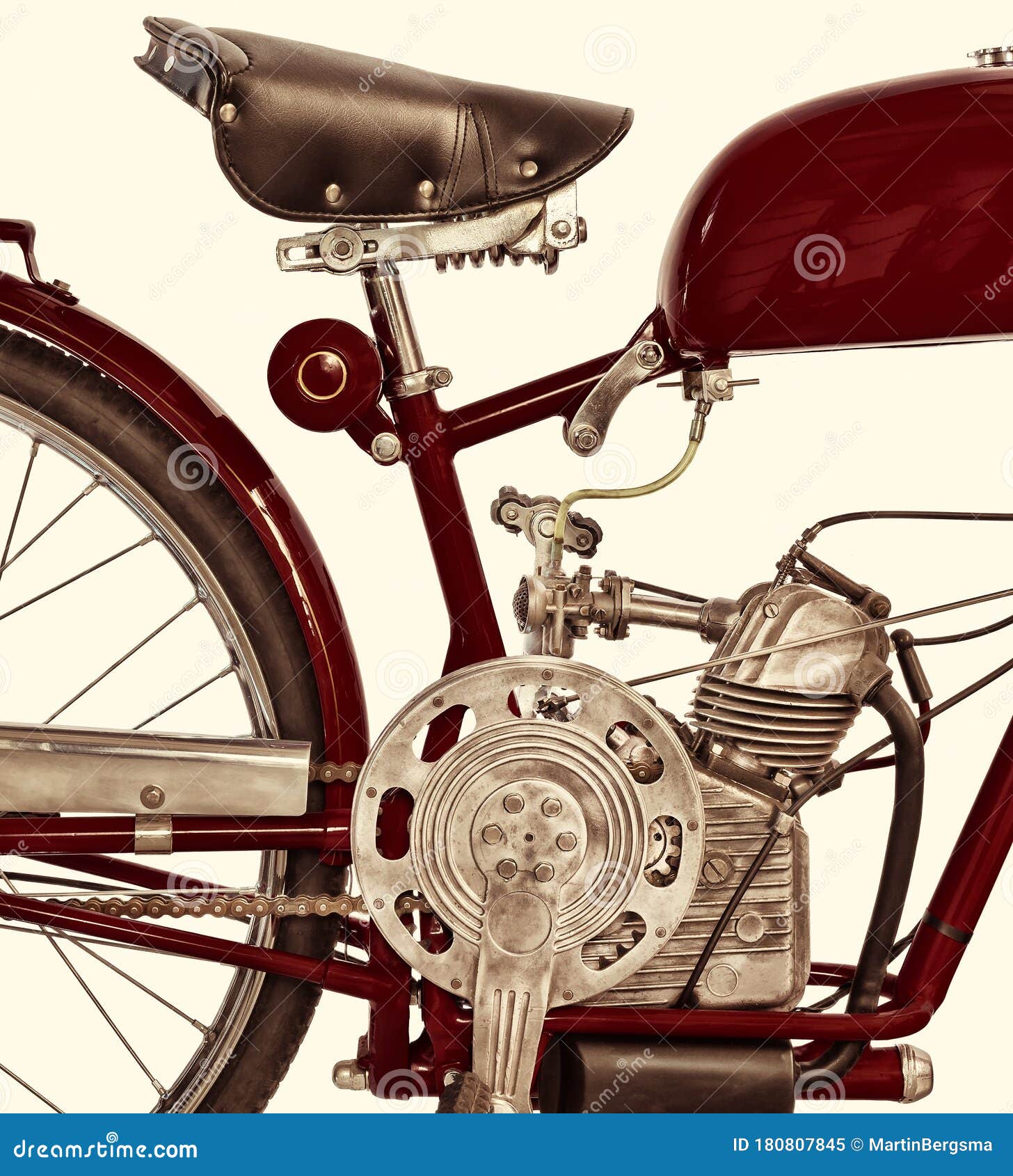 Ancient Italian Red Motorcycle Stock Image - Image of motorbike ...