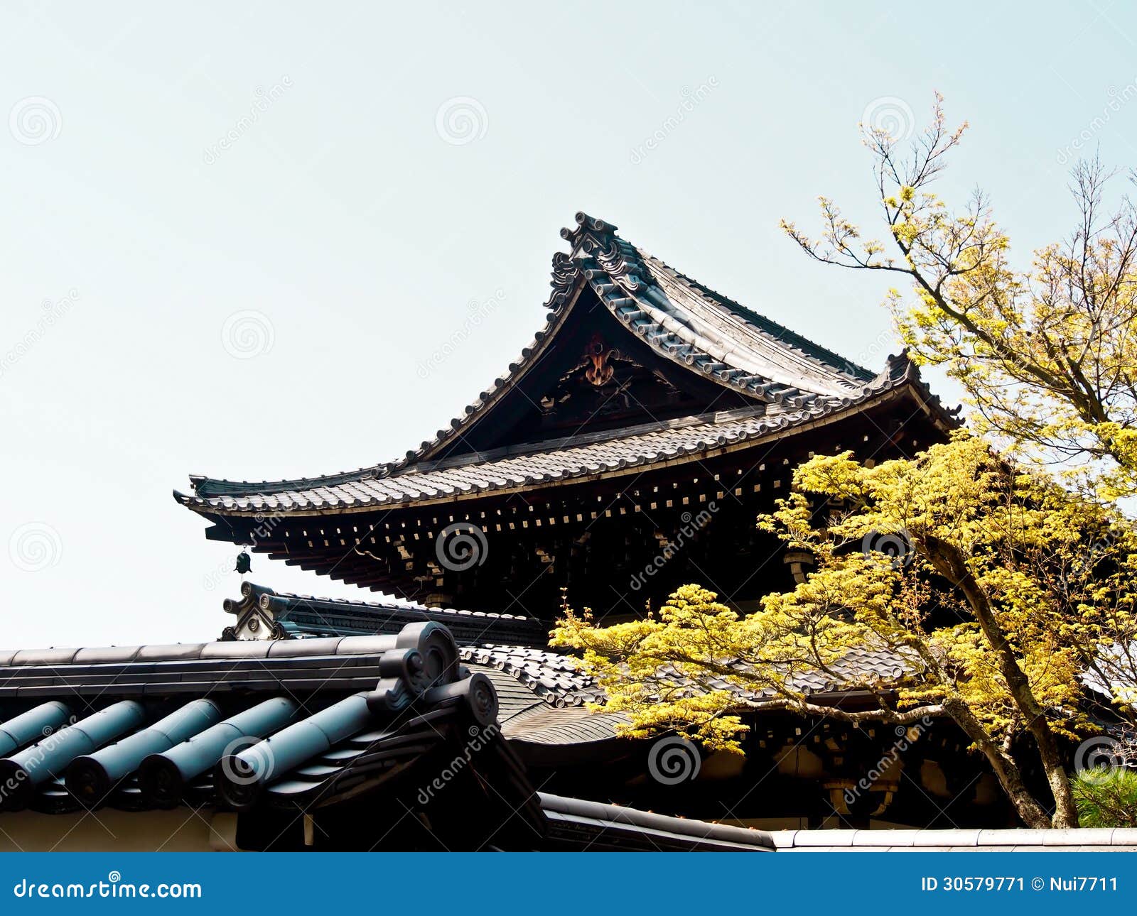 Ancient Japanese Style Roof Stock Image - Image of peaceful, blue: 30579771