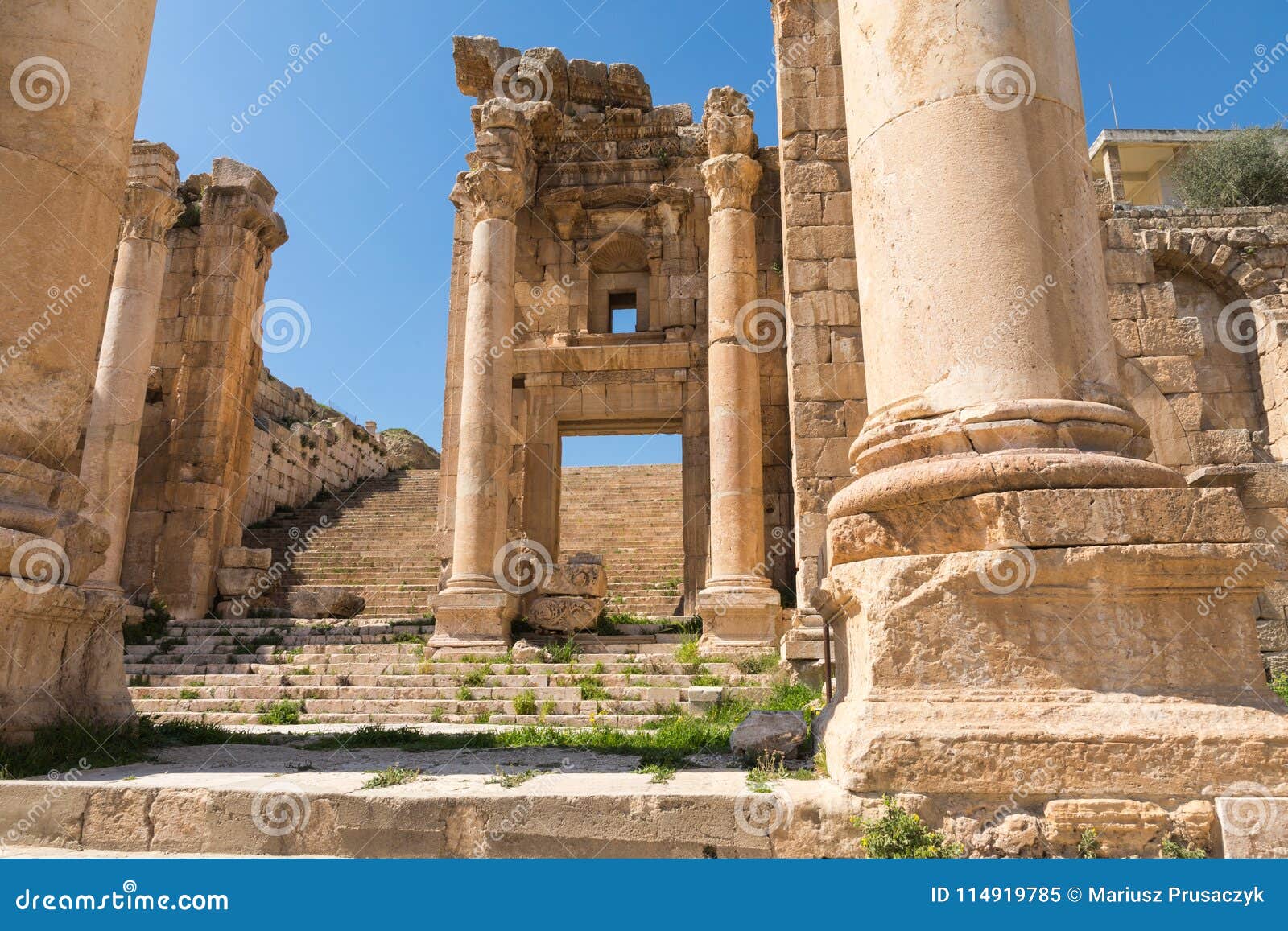 Ancient Jerash. Ruins of the Greco-Roman City of Gera at Jordan Stock ...