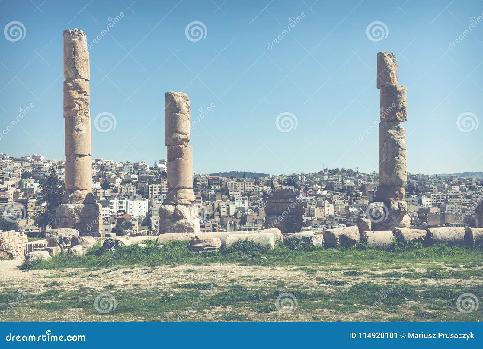 Ancient Jerash. Ruins of the Greco-Roman City of Gera at Jordan Stock ...