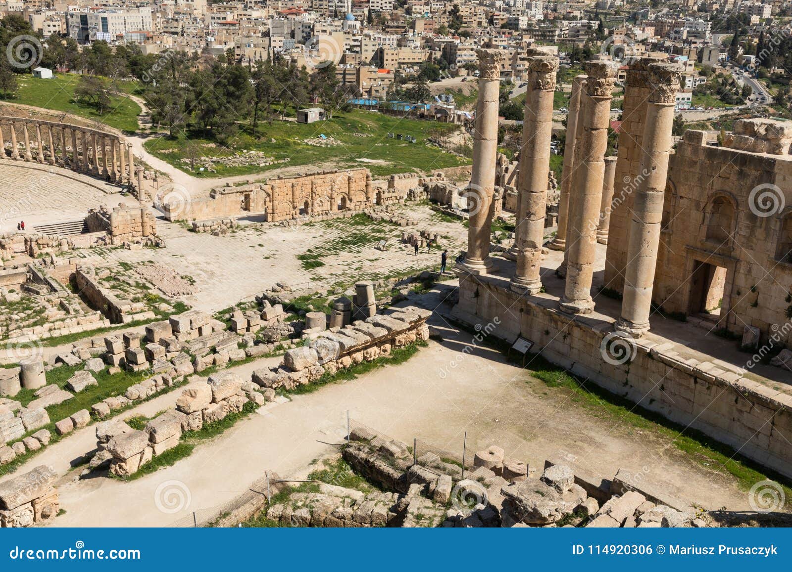 Ancient Jerash. Ruins of the Greco-Roman City of Gera at Jordan Stock ...