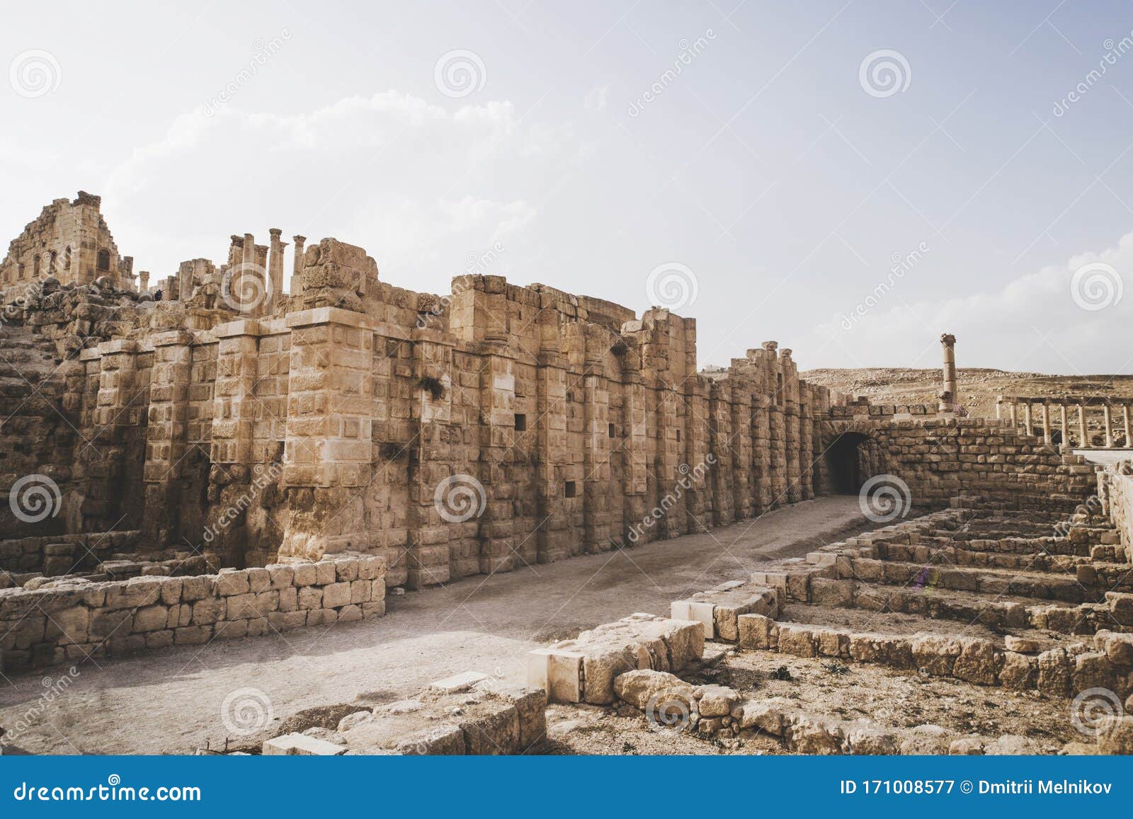 Jordan. Archaeological Excavations in the Old Town of Jarash Stock ...