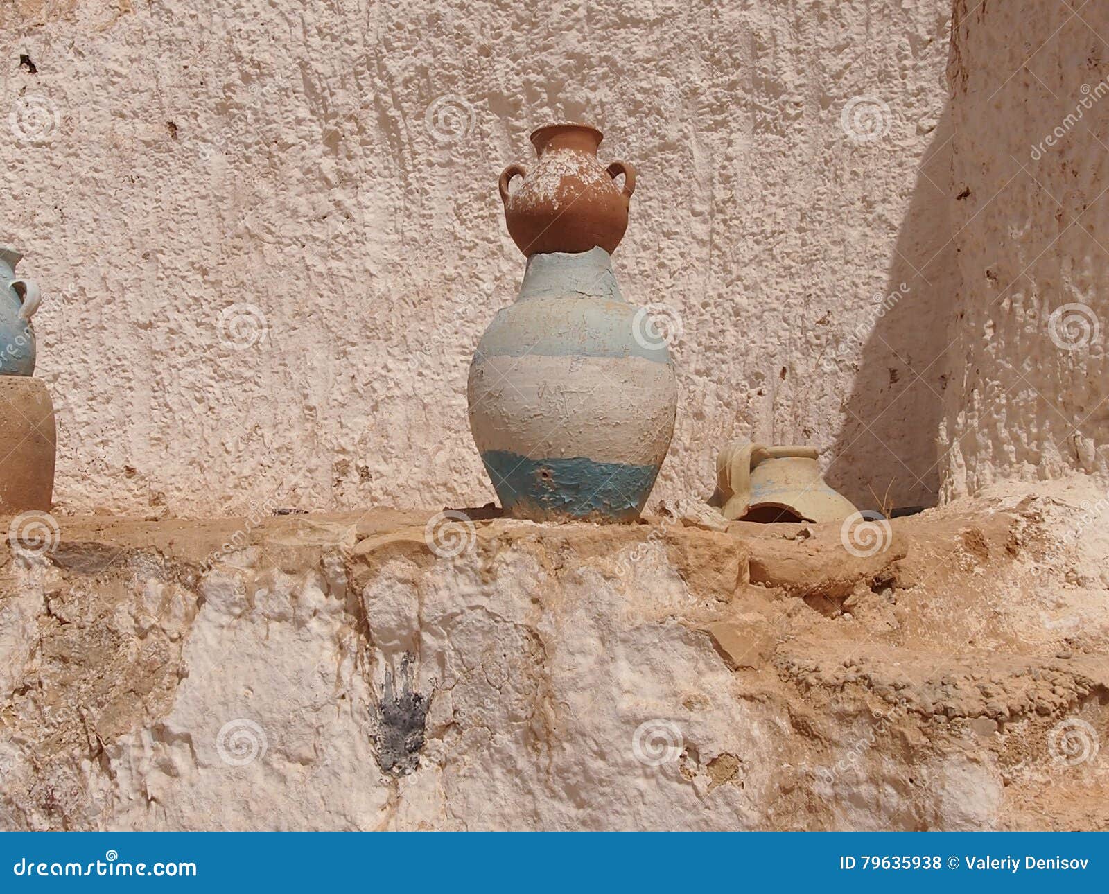 Ancient jug from clay stock photo. Image of splinters - 79635938