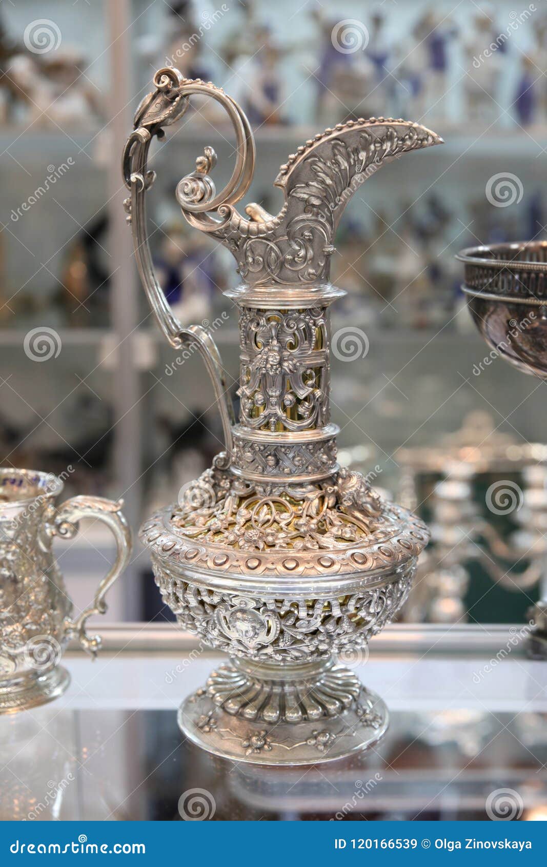 Ancient jug of real silver stock image. Image of shop - 120166539