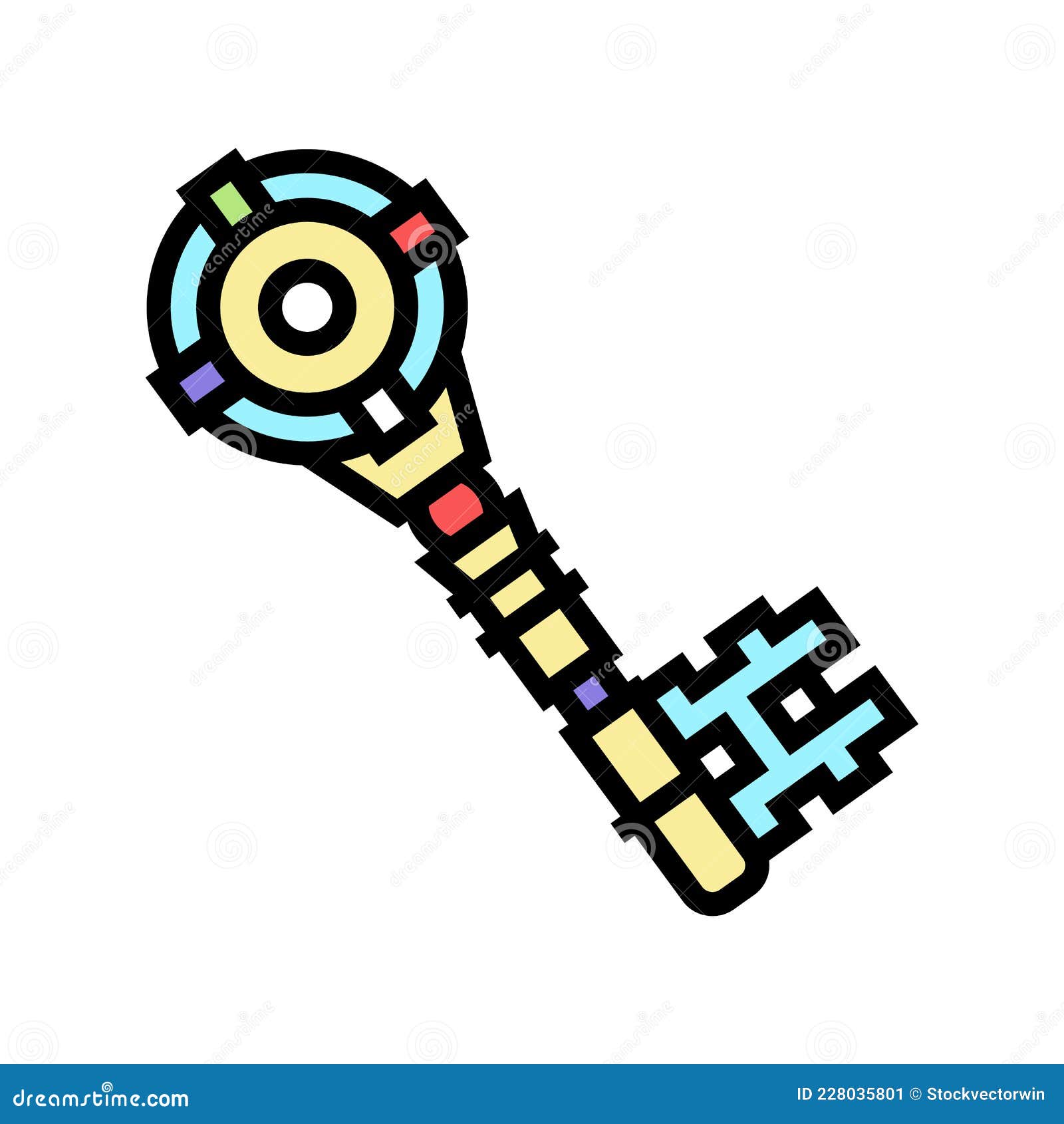 Ancient Key Color Icon Vector Illustration Stock Vector - Illustration ...