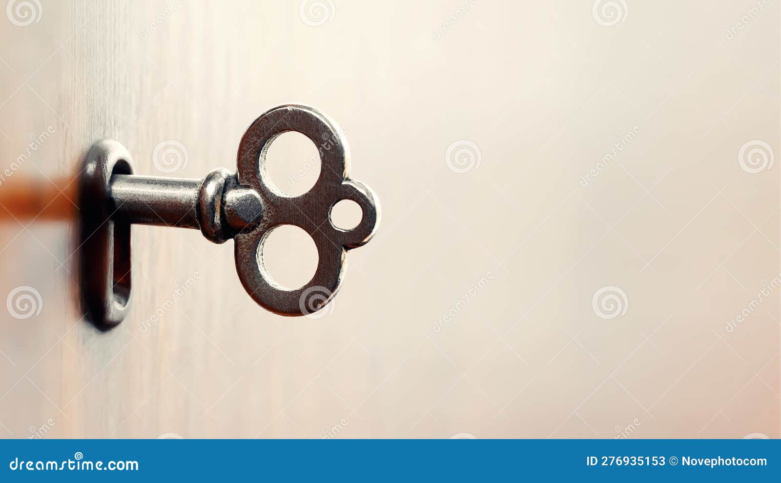 Ancient Key. Old Key in the Keyhole. Lock Fittings. Small Depth of ...