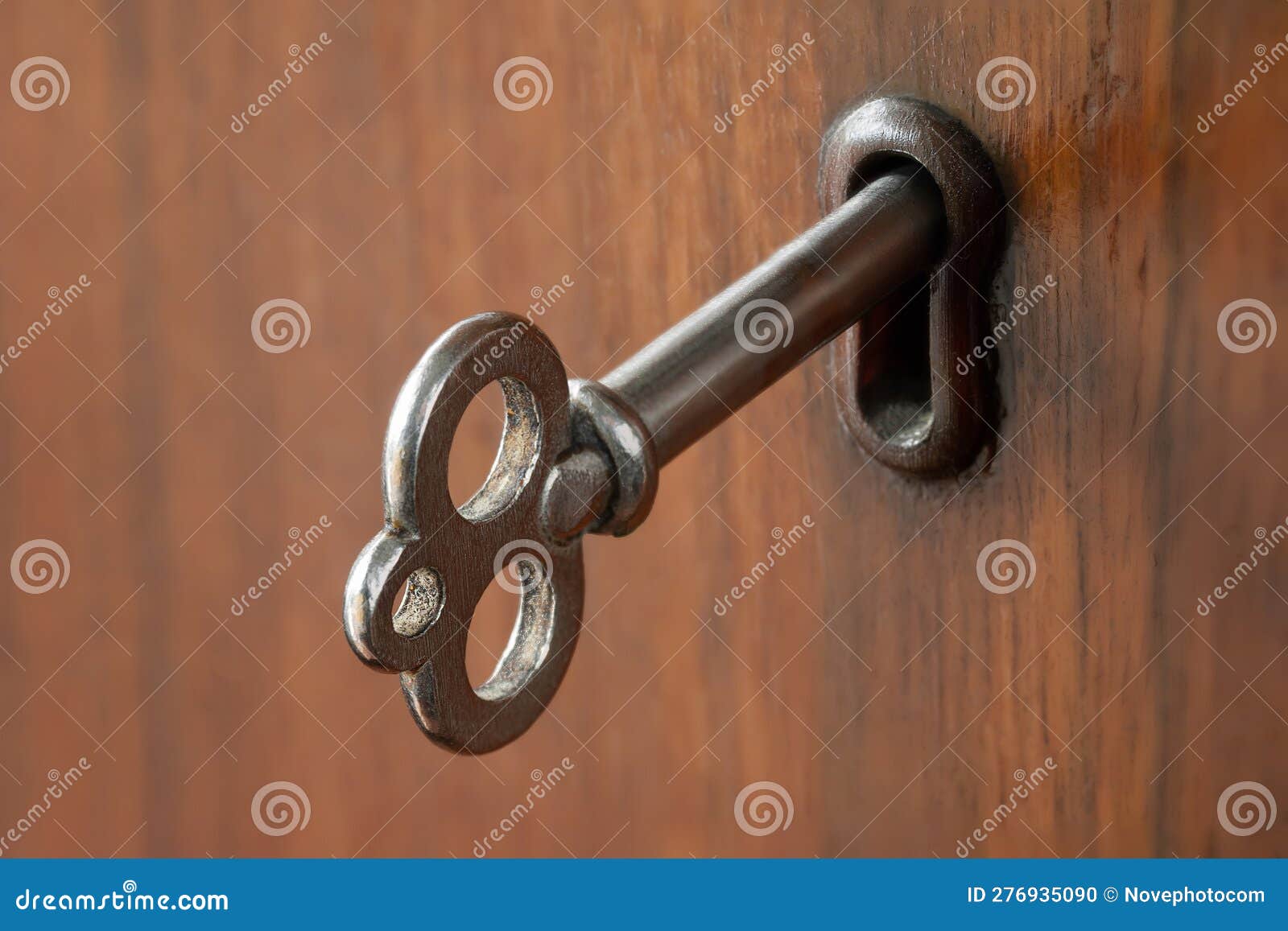 Ancient Key. Old Key in the Keyhole. Shallow Depth of Field. Selective ...