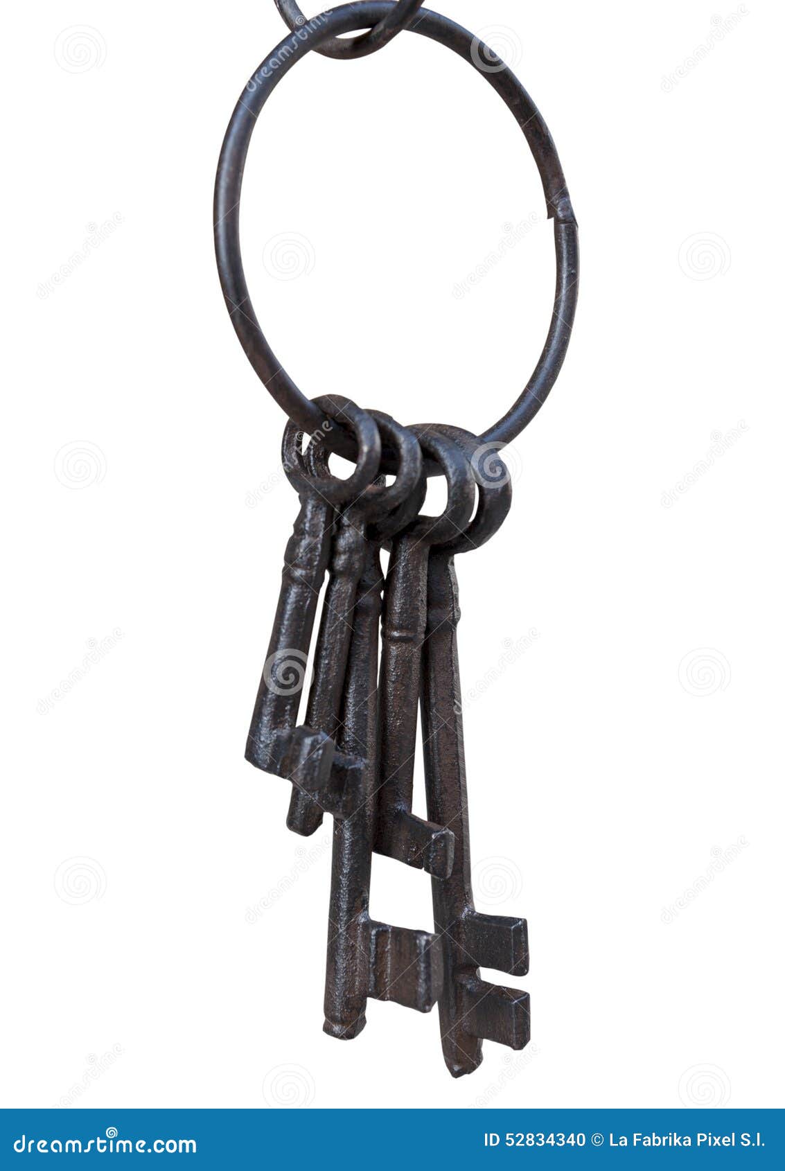 Ancient key ring stock photo. Image of isolated, object - 52834340