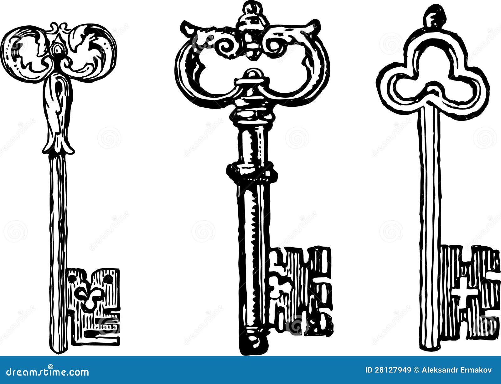 Ancient keys stock vector. Illustration of protection - 28127949