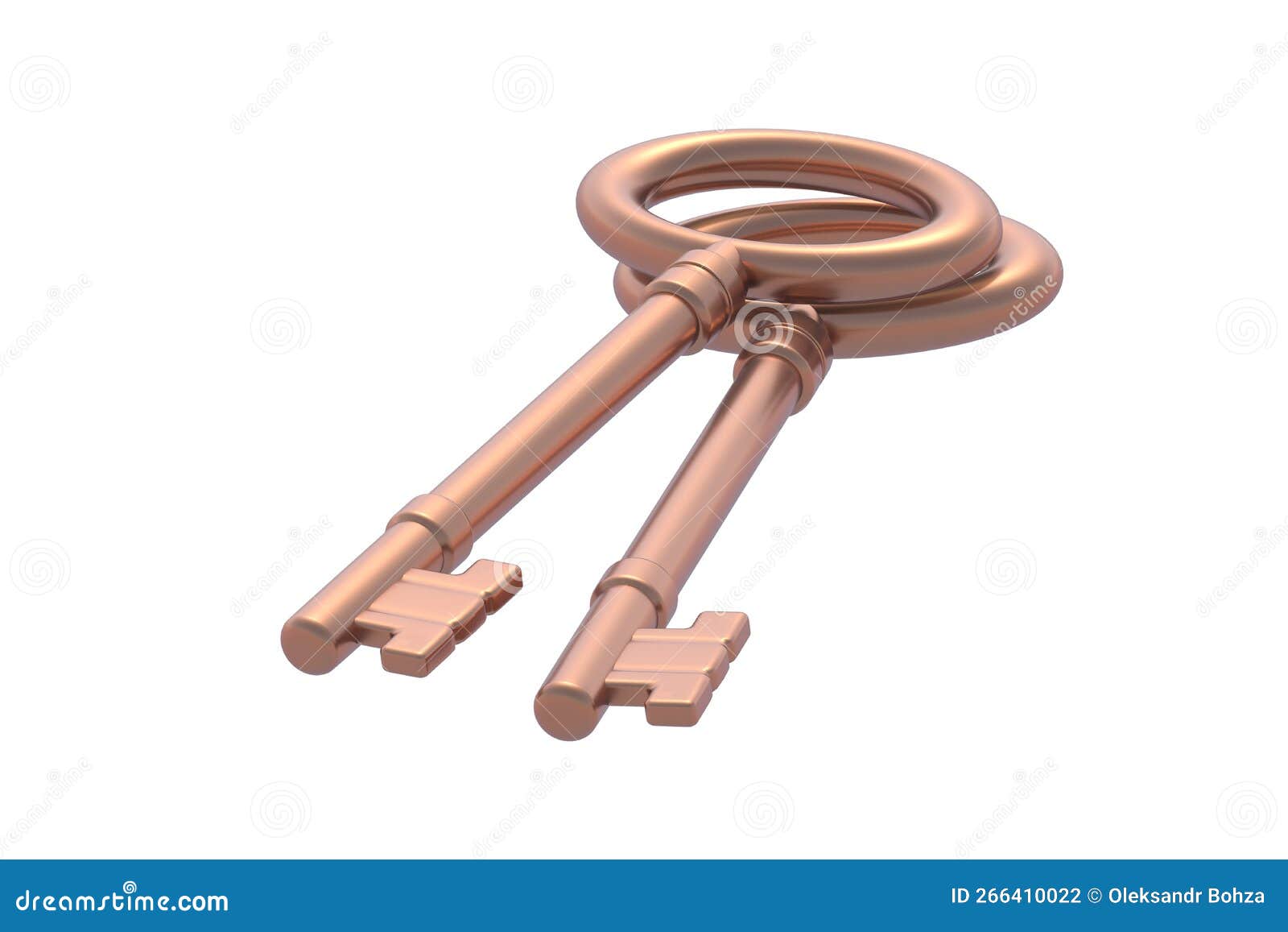 Ancient Keys Isolated on White Background Stock Illustration ...