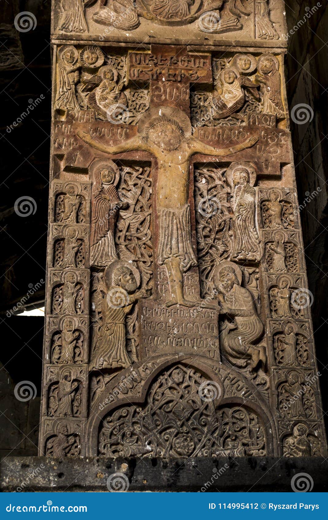 Ancient Khachkar in the Haghpat Monastery Stock Photo - Image of ...