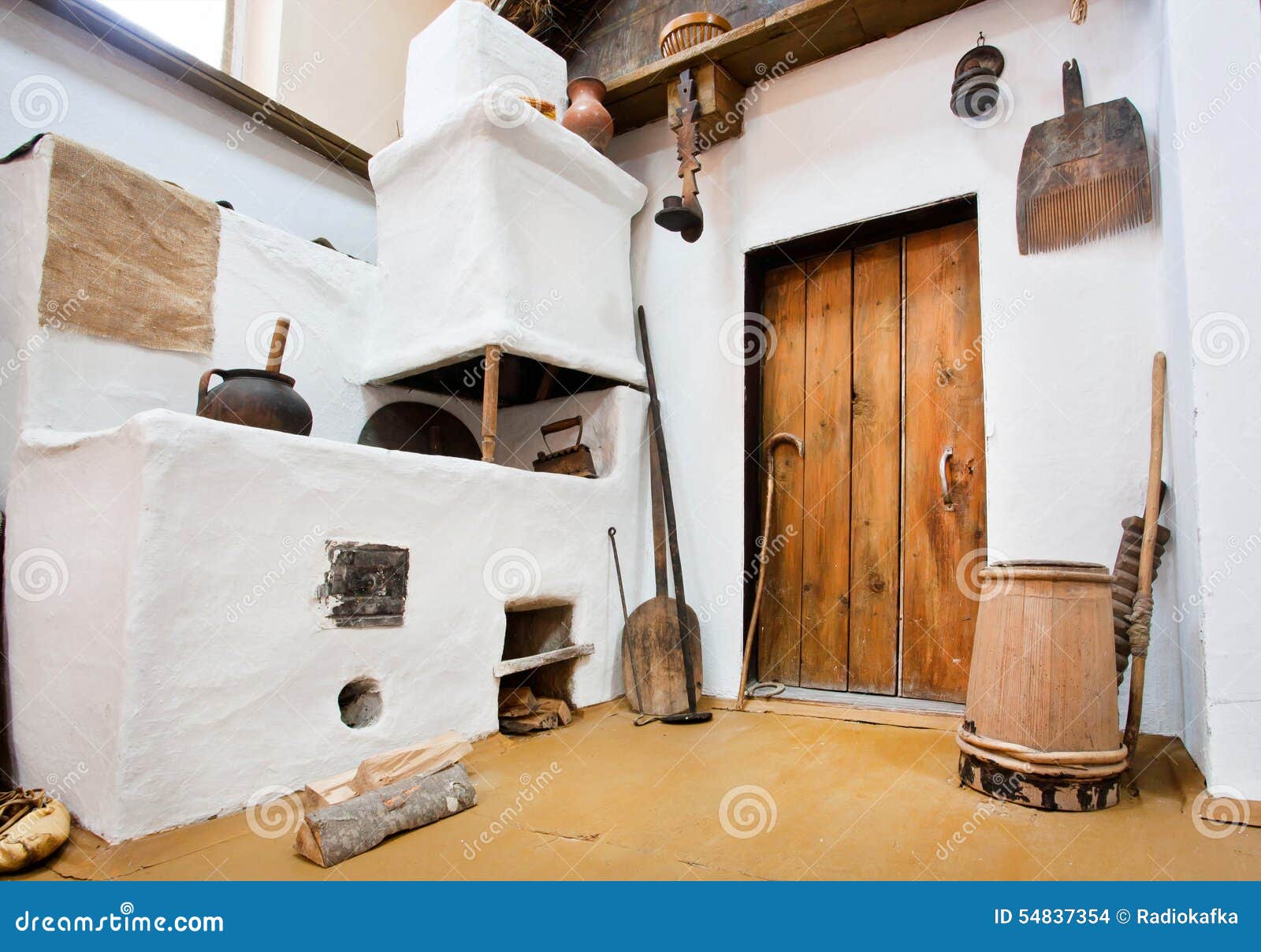 Ancient Kitchen in Historical Farmer S House Stock Photo - Image of ...