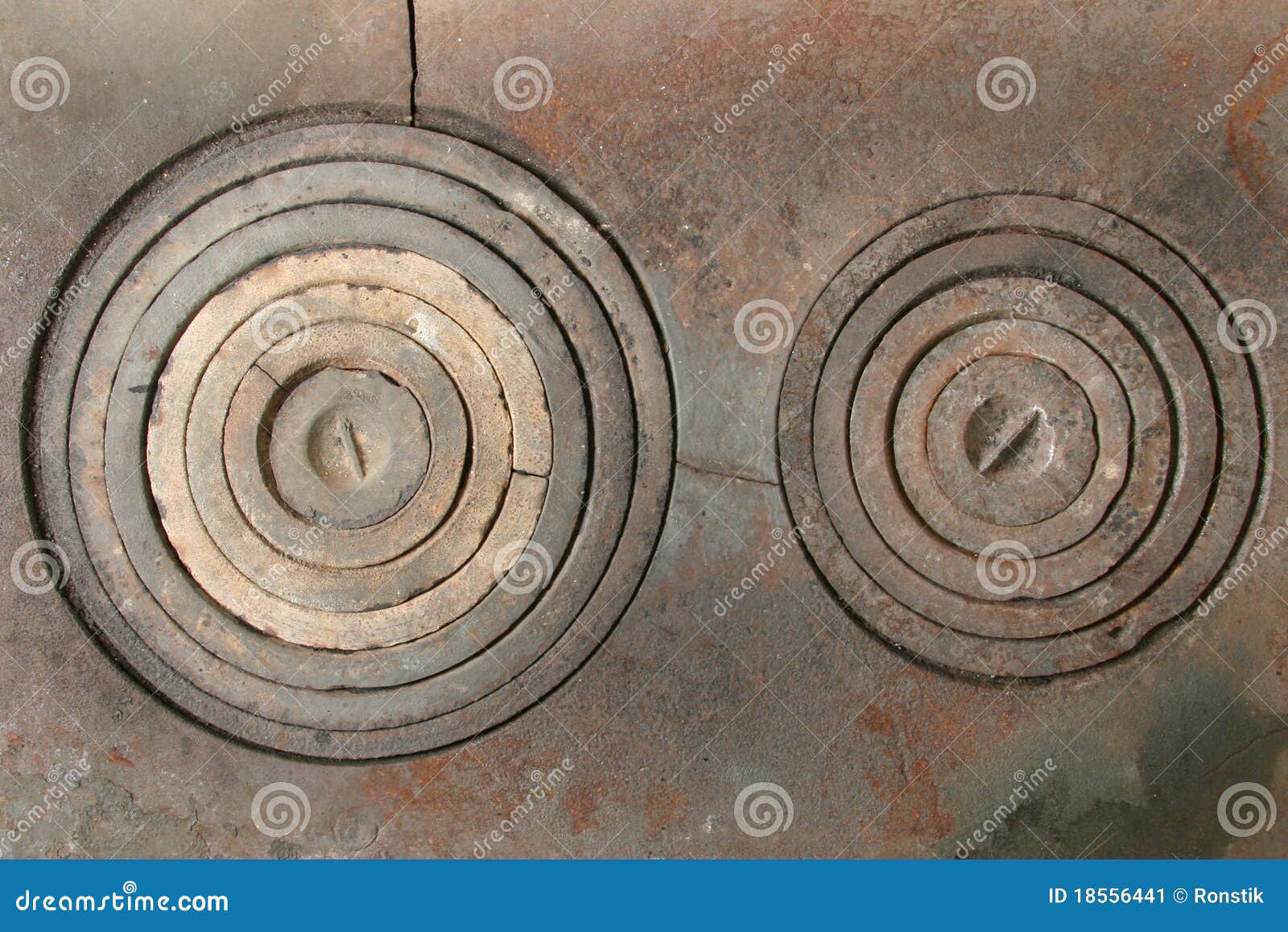 Ancient Kitchen Stove Rings Stock Image - Image of cooker, metal: 18556441