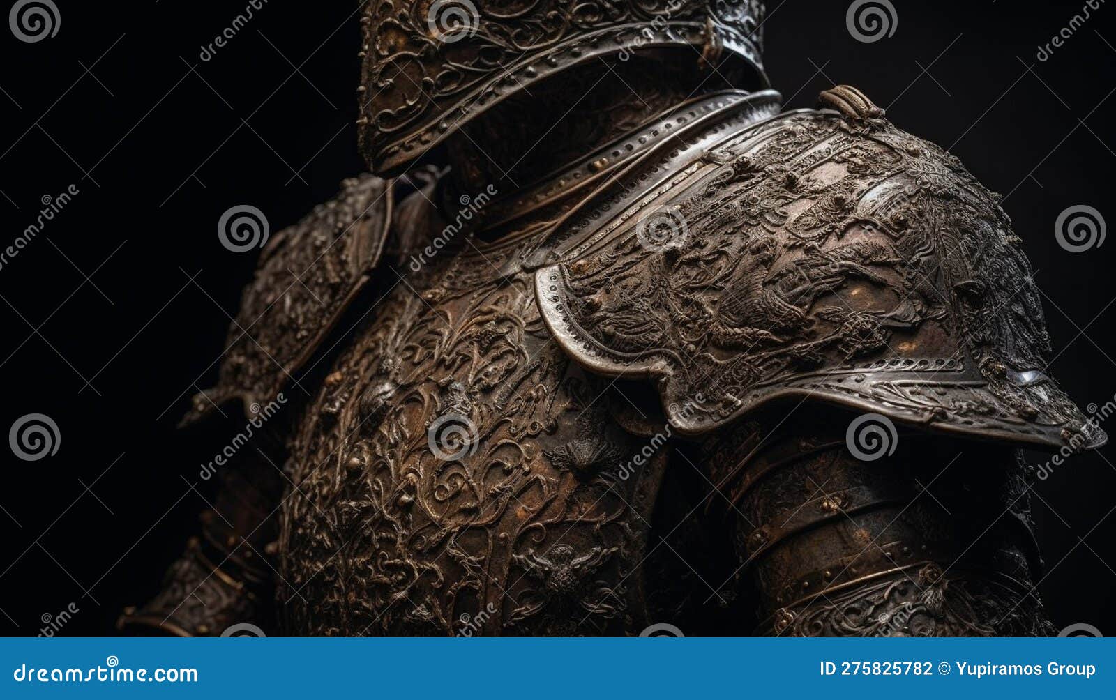 Ancient Knight Armor, Shield, and Sword Figurine Generated by AI Stock ...