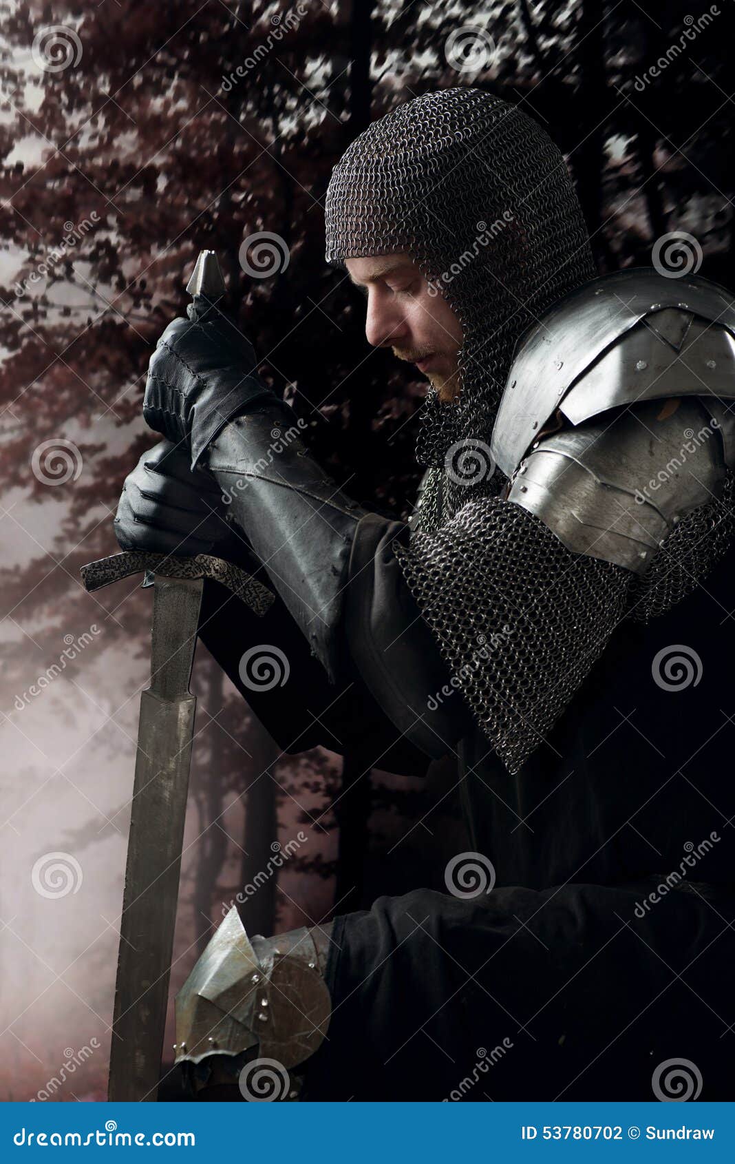Ancient Knight In Metal Armor Stock Photography | CartoonDealer.com ...