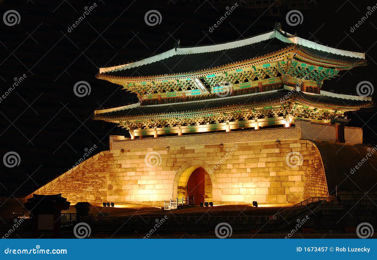 Ancient Korean Gate stock image. Image of international - 1673457