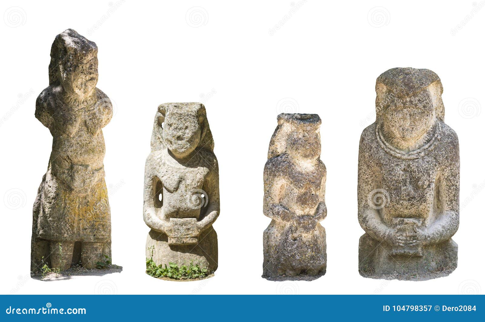 Ancient Kurgan Stelae Isolated on White Background Stock Image - Image ...