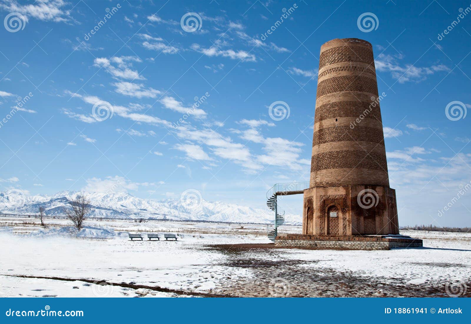 Ancient Kyrgyz Burana Tower Stock Image - Image of kyrgyzstan, minaret ...
