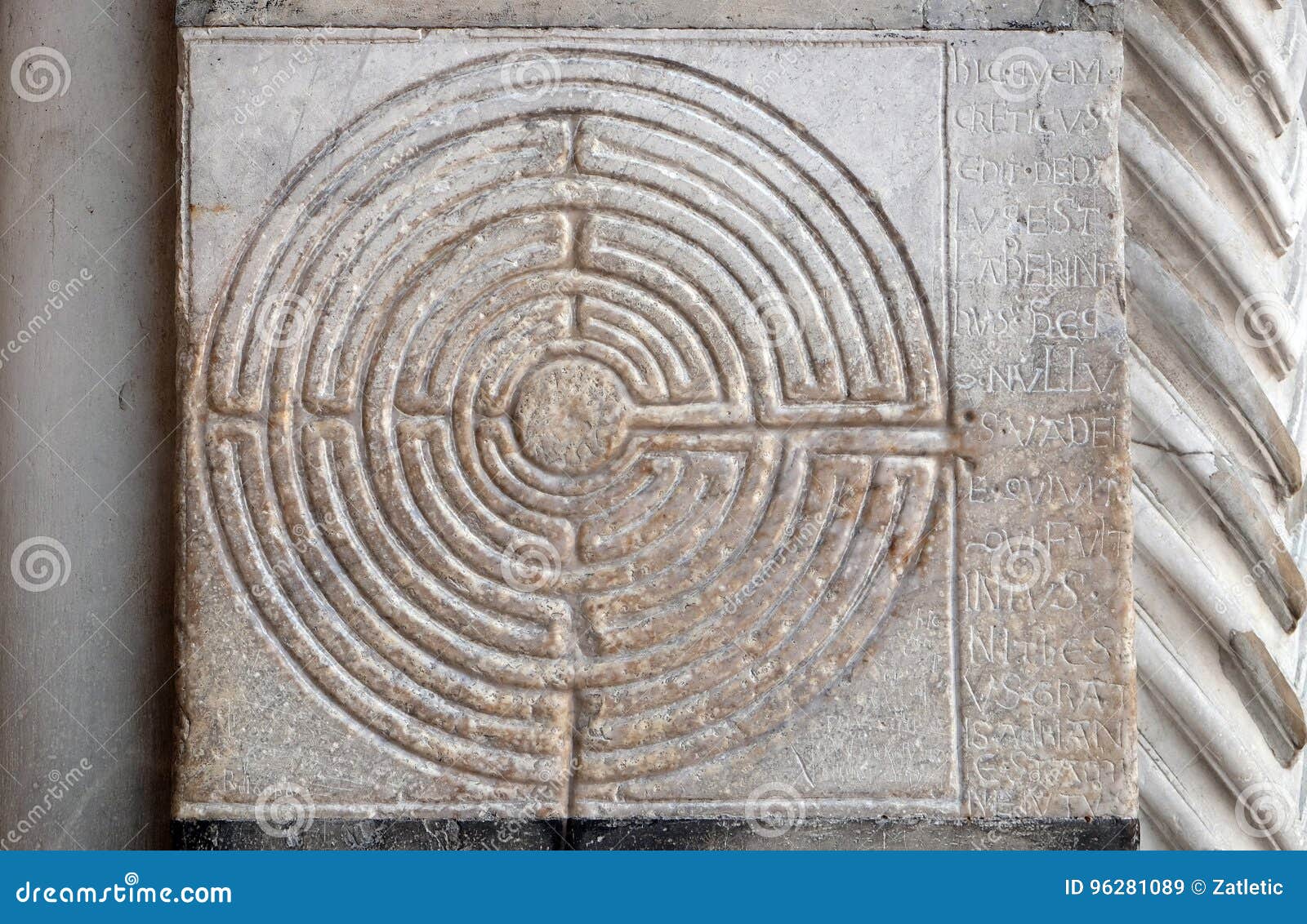 Ancient Labyrinth. Cathedral of St Martin in Lucca, Italy Stock Image ...