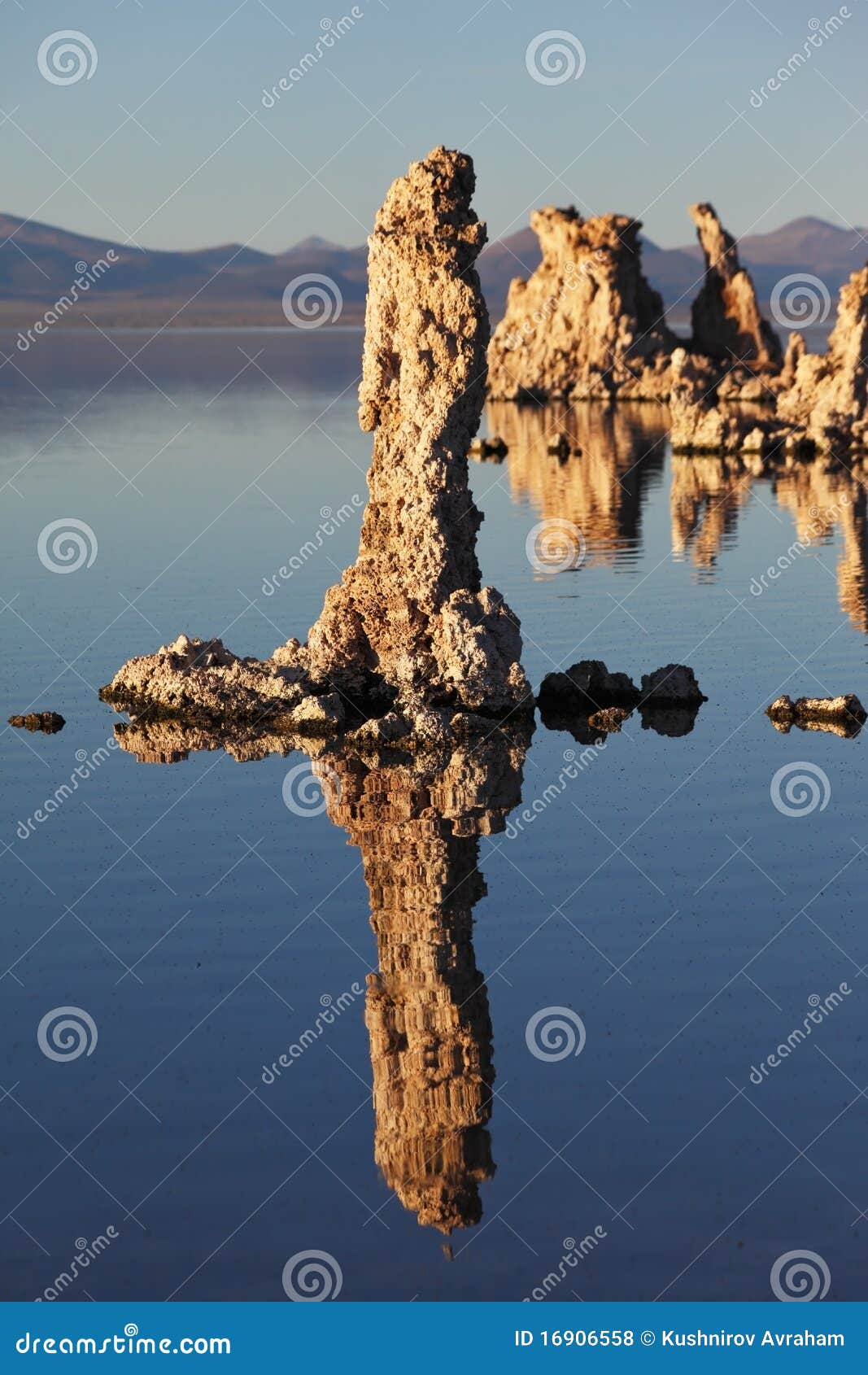 Ancient Lake in a Crater Volcano Stock Photo - Image of salt, calcium ...