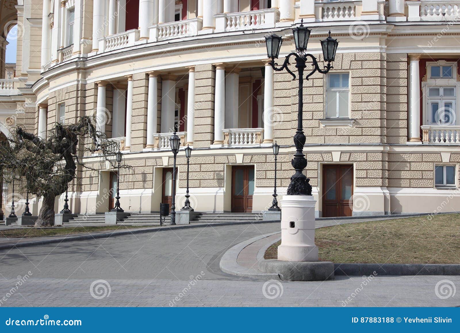 Ancient Lantern. Town Square. Stock Photo - Image of landscape, facade ...
