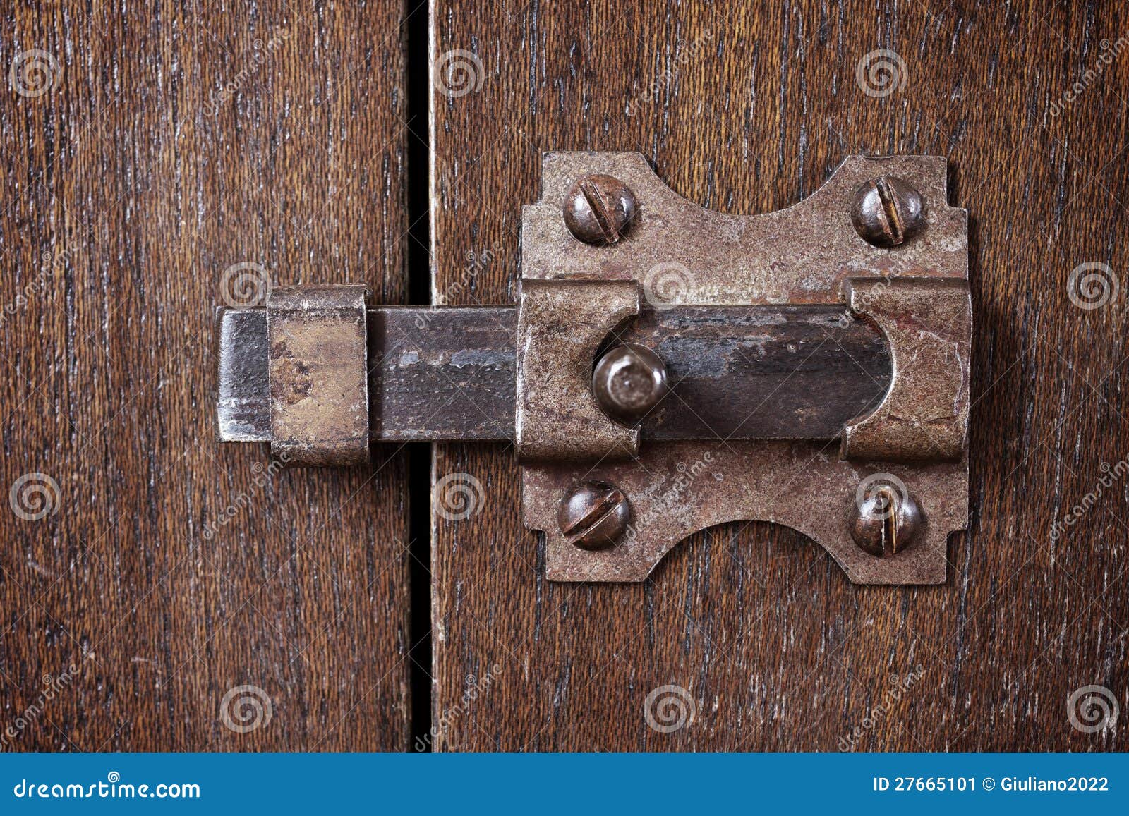 Ancient Latch In Medieval Wood Door Royalty-Free Stock Photo ...