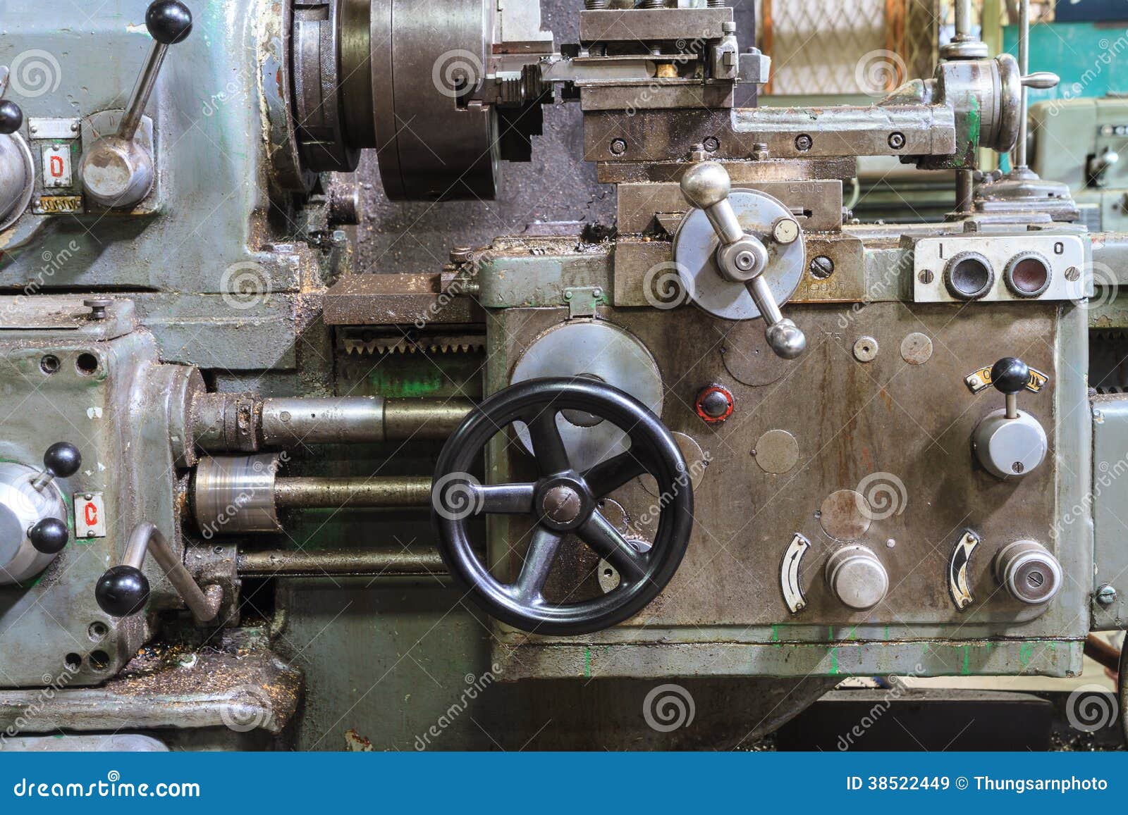 Ancient lathe machine stock image. Image of dirty, historical - 38522449
