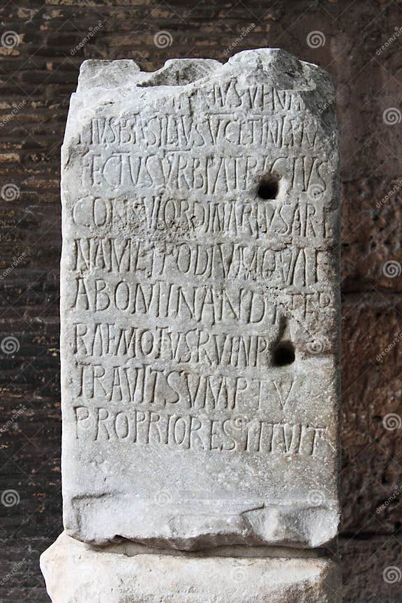 Ancient latin inscription stock photo. Image of carved - 14284644