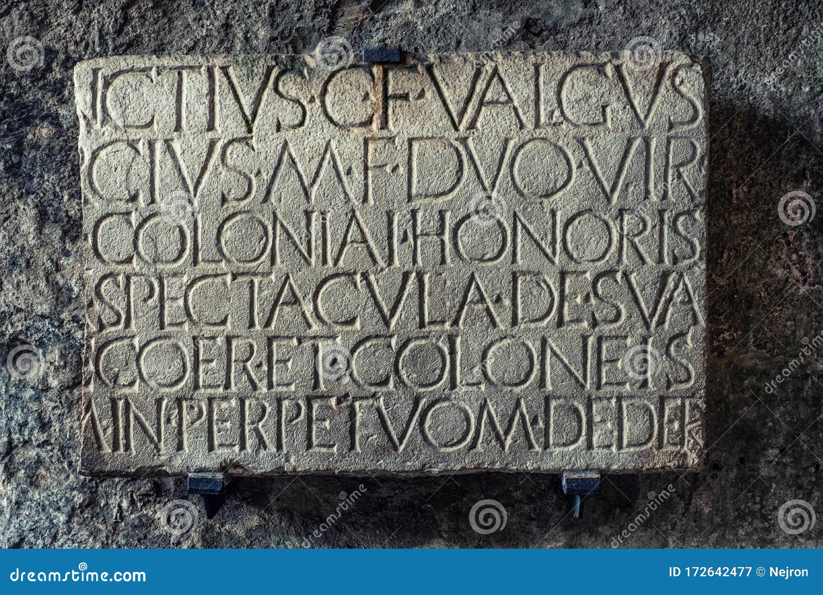 Ancient Latin Script Carved into Marble at Pompeii, Italy Stock Image ...