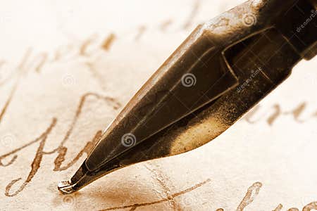 Ancient letter and ink pen stock photo. Image of fashioned - 2265202