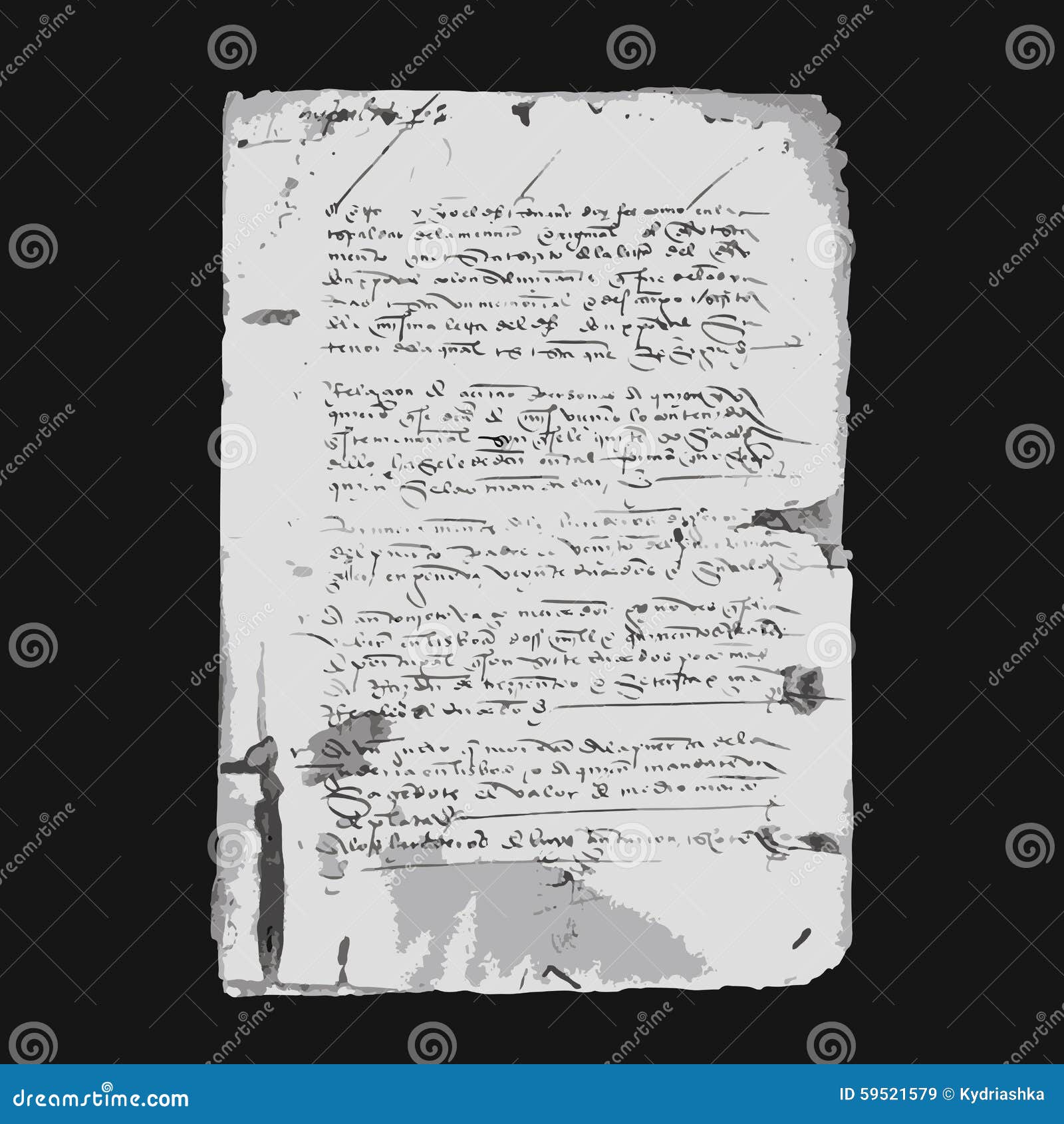 Ancient Letter On Old Grunge Paper For Your Design Vector Illustration ...
