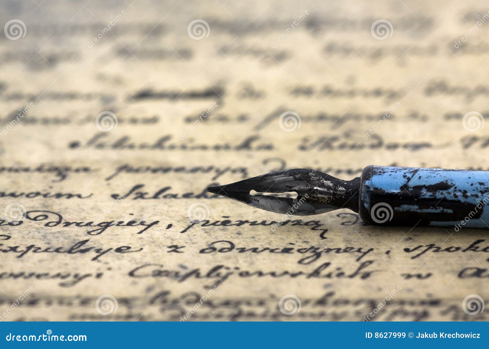 Ancient letter and pen stock image. Image of message, aged - 8627999