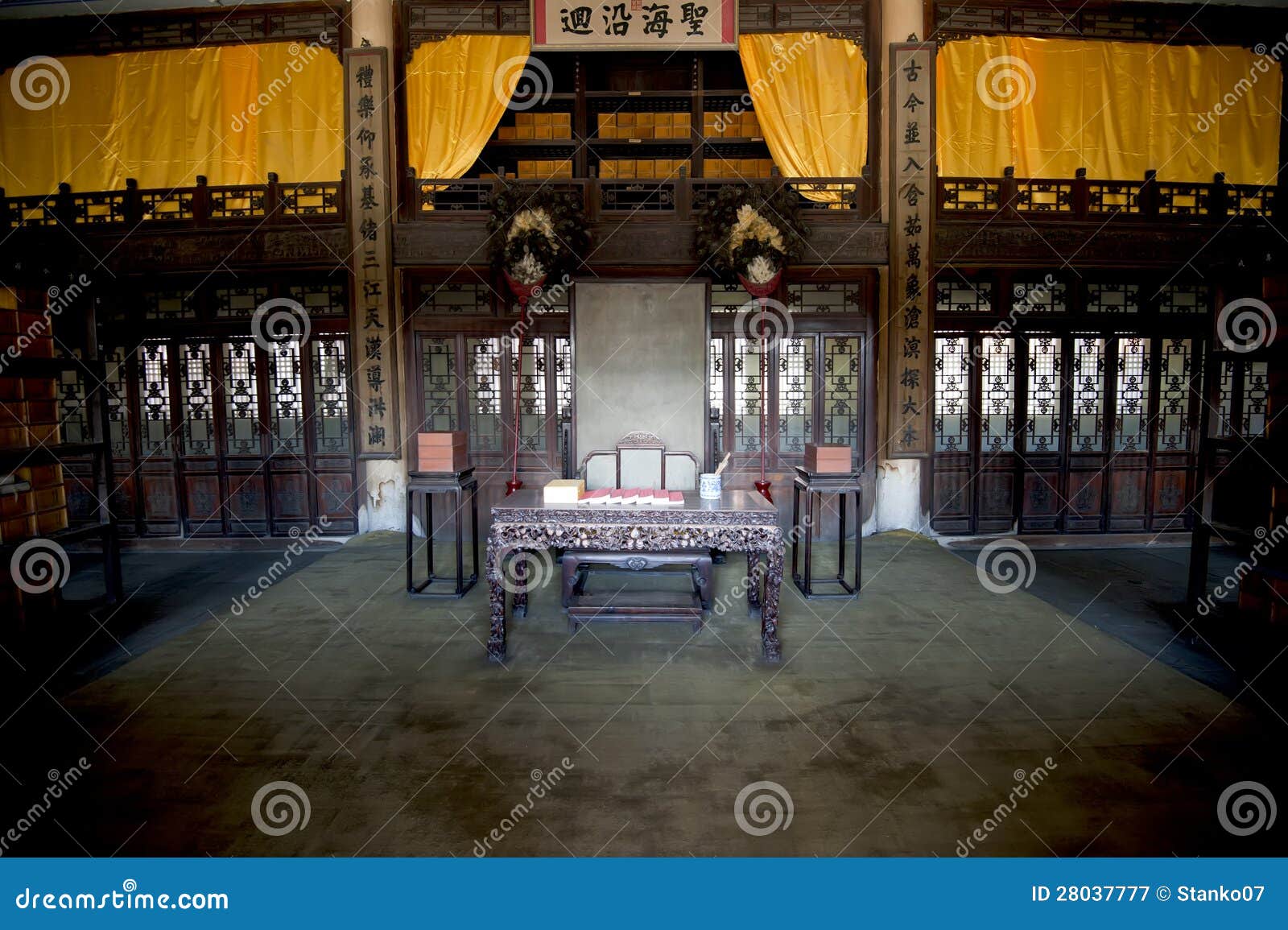 Old Ancient Library Interior, Ceiling Books, Windows, Bookshelf Royalty ...