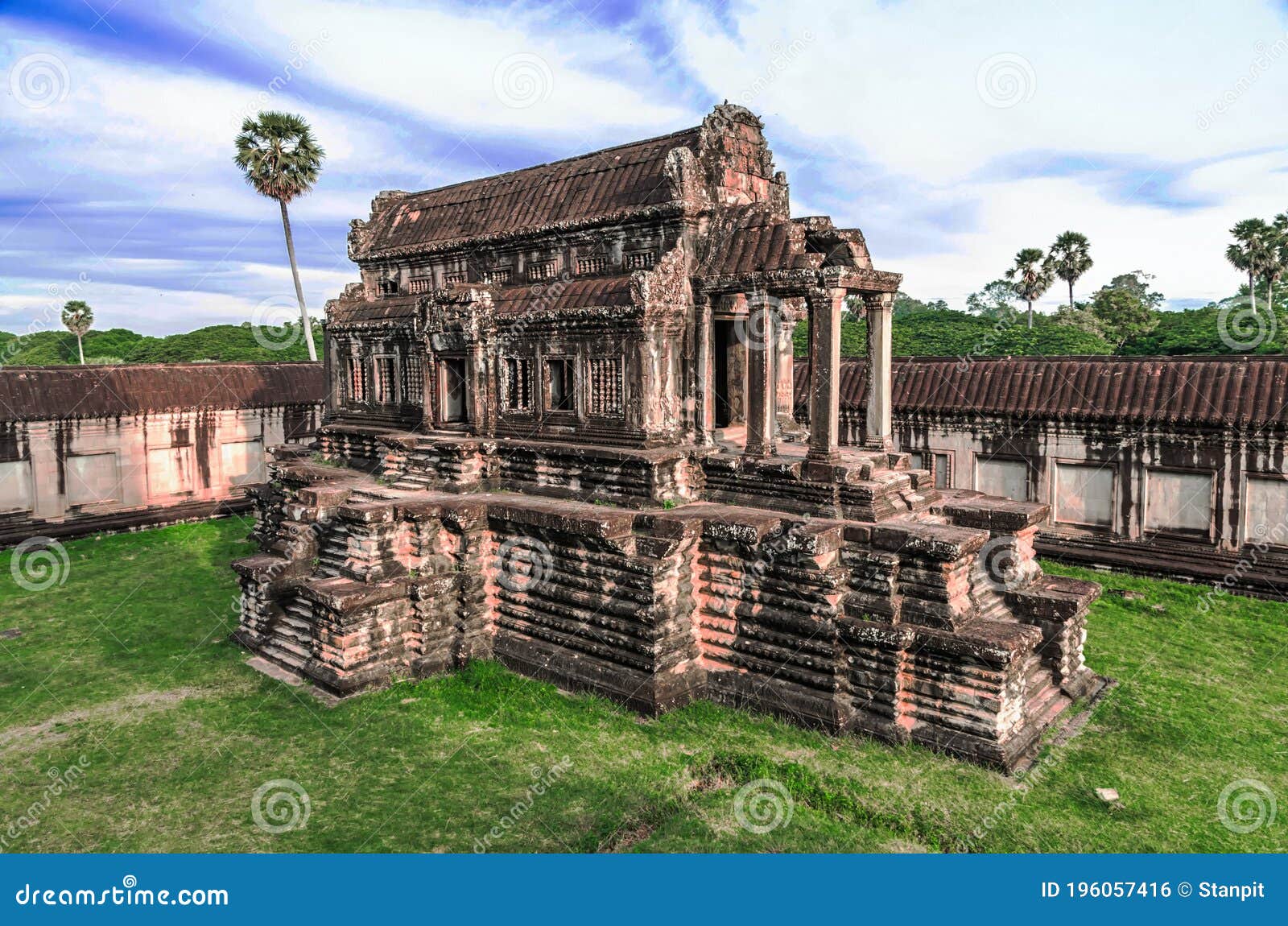 Ancient Library in Angkor Wat Temple, Cambodia. Stock Photo - Image of ...