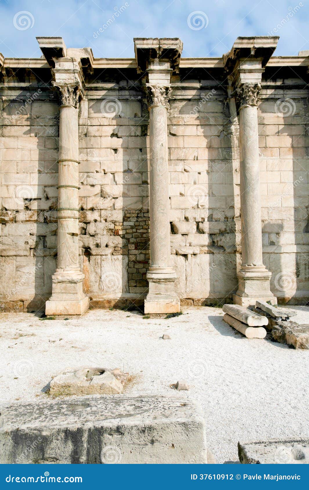 Ancient Library of Hadrian, Athens, Greece Stock Photo - Image of greek ...