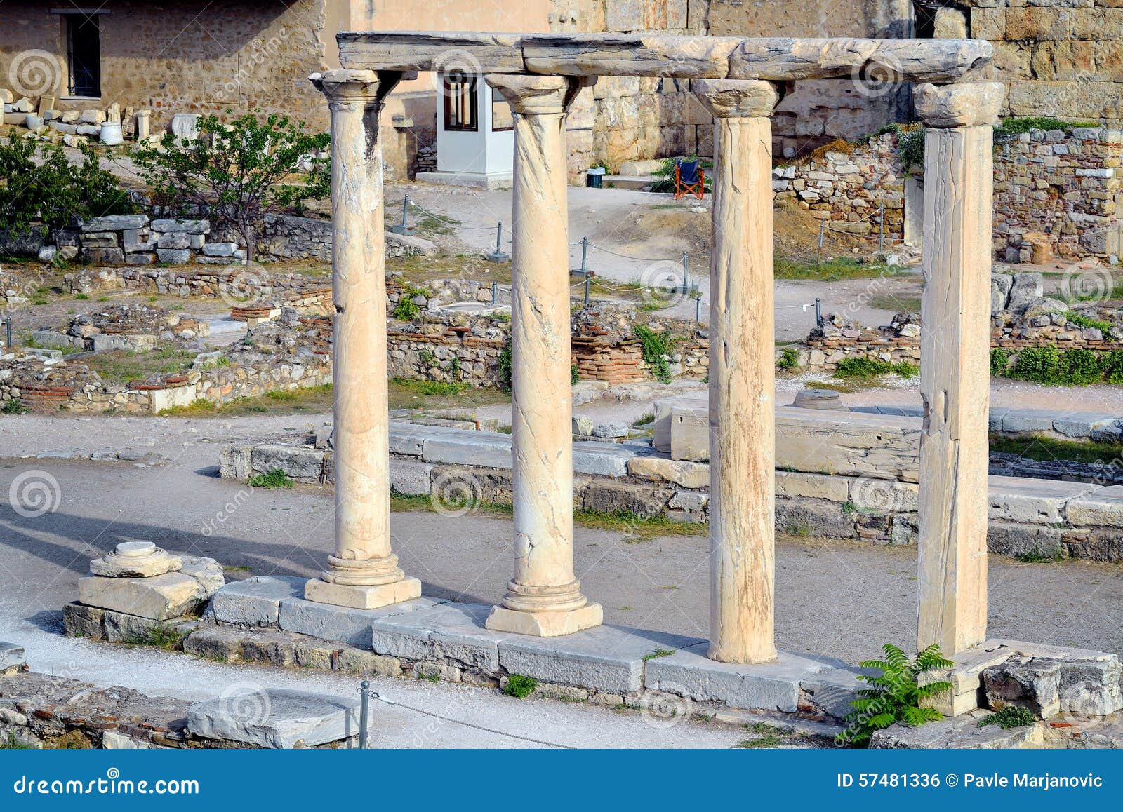 Ancient Library of Hadrian, City of Athens, Greece Stock Photo - Image ...