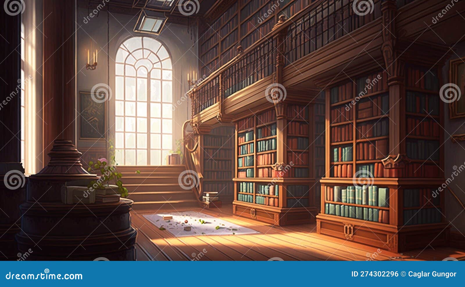 Ancient Library stock illustration. Illustration of house - 274302296