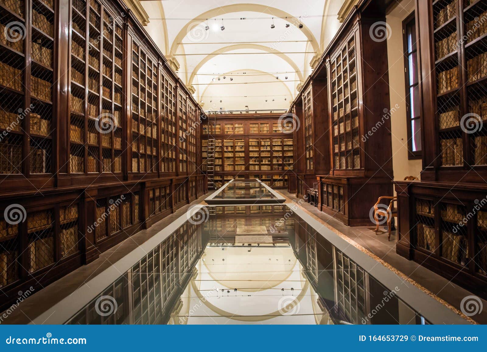 Ancient Library in Italy, Old Wooden Library Editorial Stock Image ...