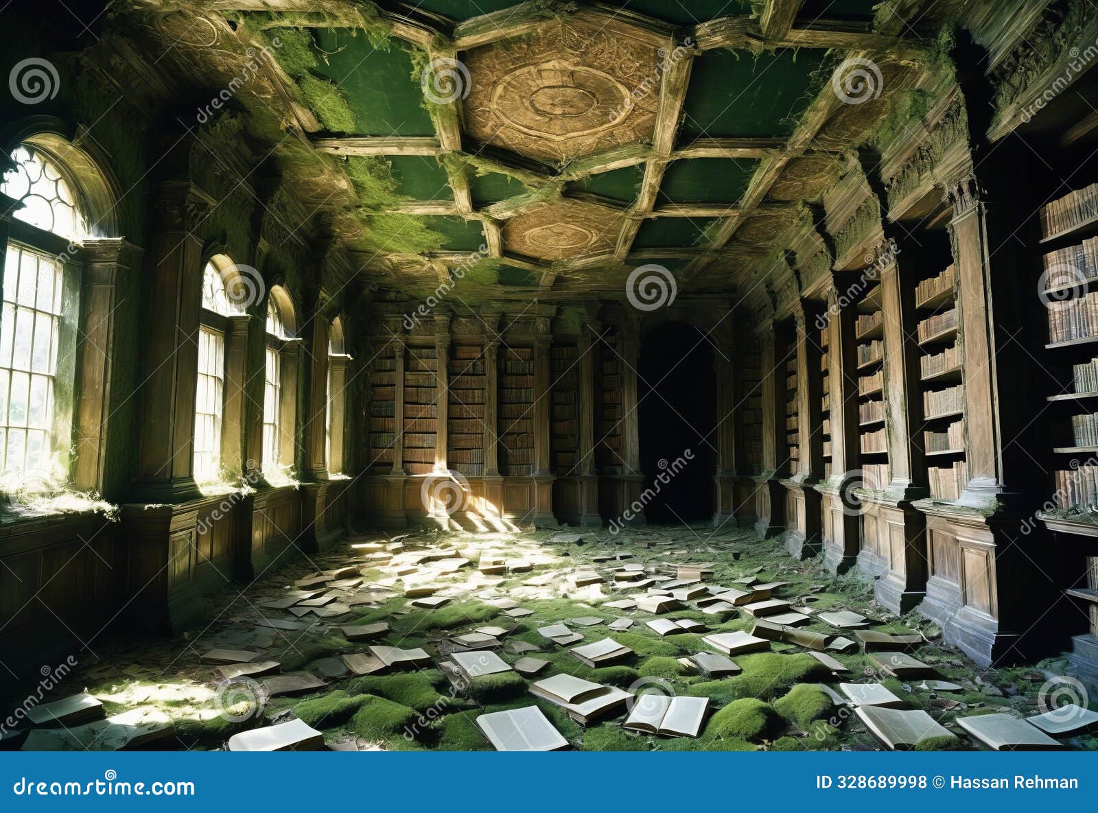 Ancient Library In Alexandria 2000 Years Ago Students Reading Papyrus ...