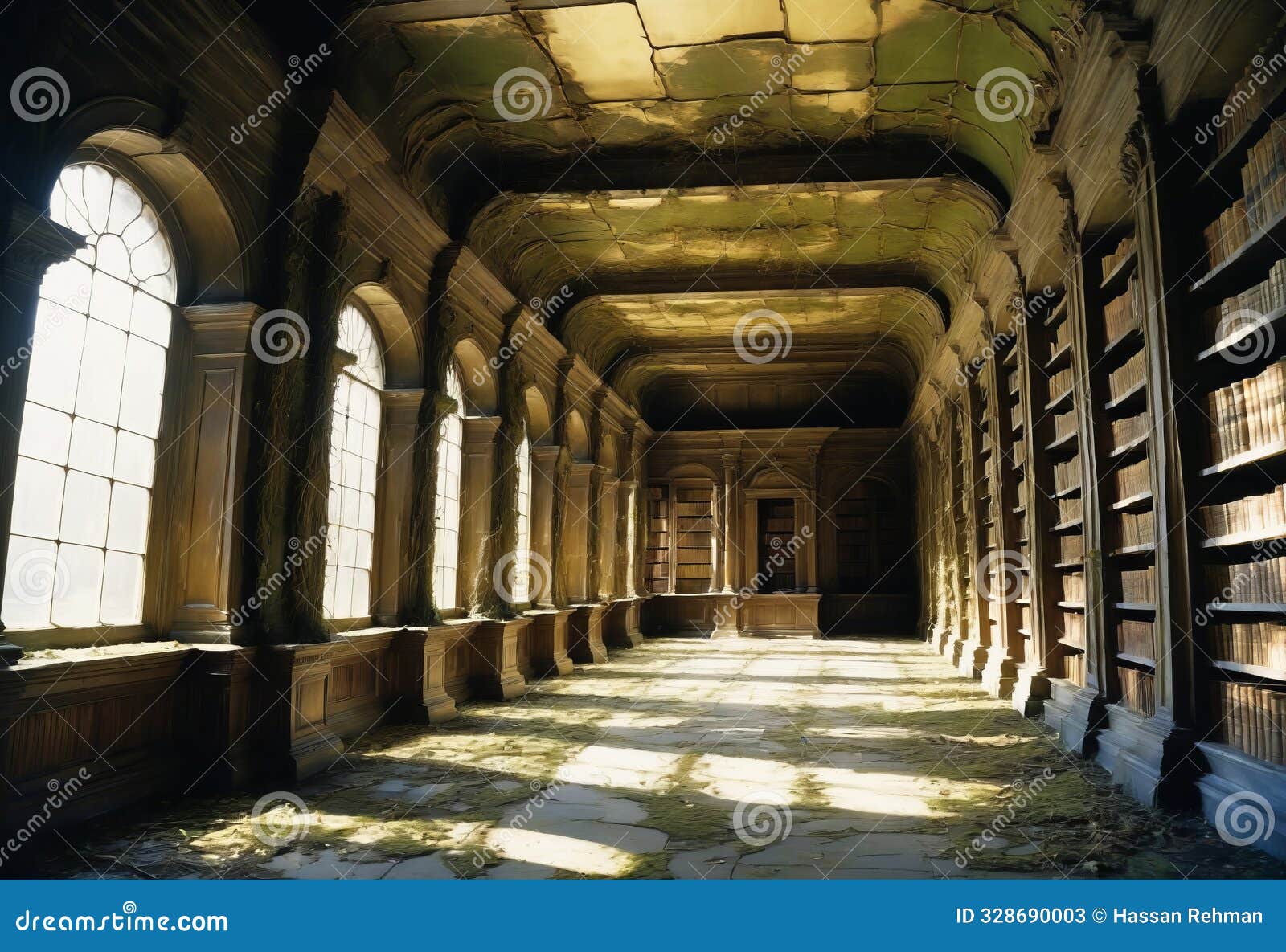 Ancient Library In Alexandria 2000 Years Ago Students Reading Papyrus ...