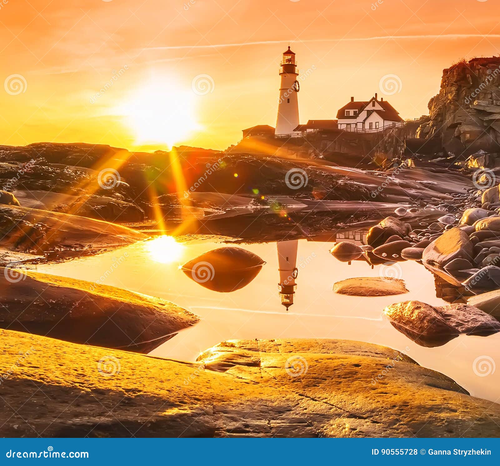 An Ancient Lighthouse at Dawn, Stock Photo - Image of morning, ocean ...