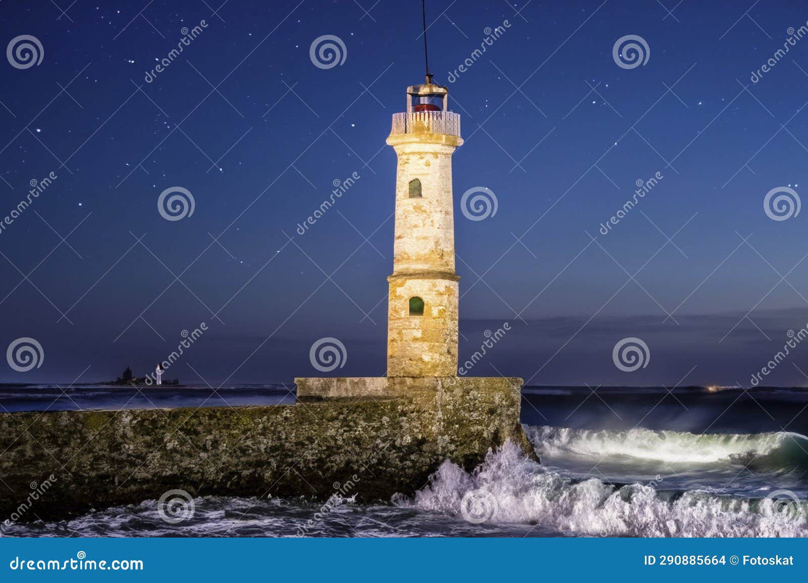 Ancient Lighthouse at the End of Stone Peer AI Generated Stock ...
