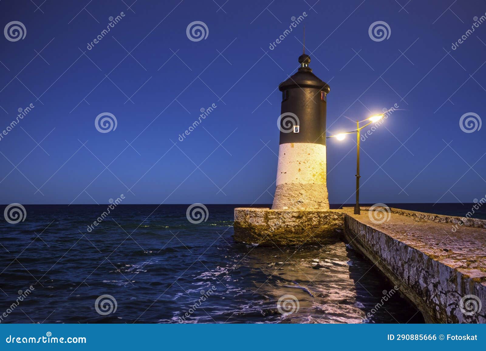 Ancient Lighthouse at the End of STone Peer AI Generated Stock ...