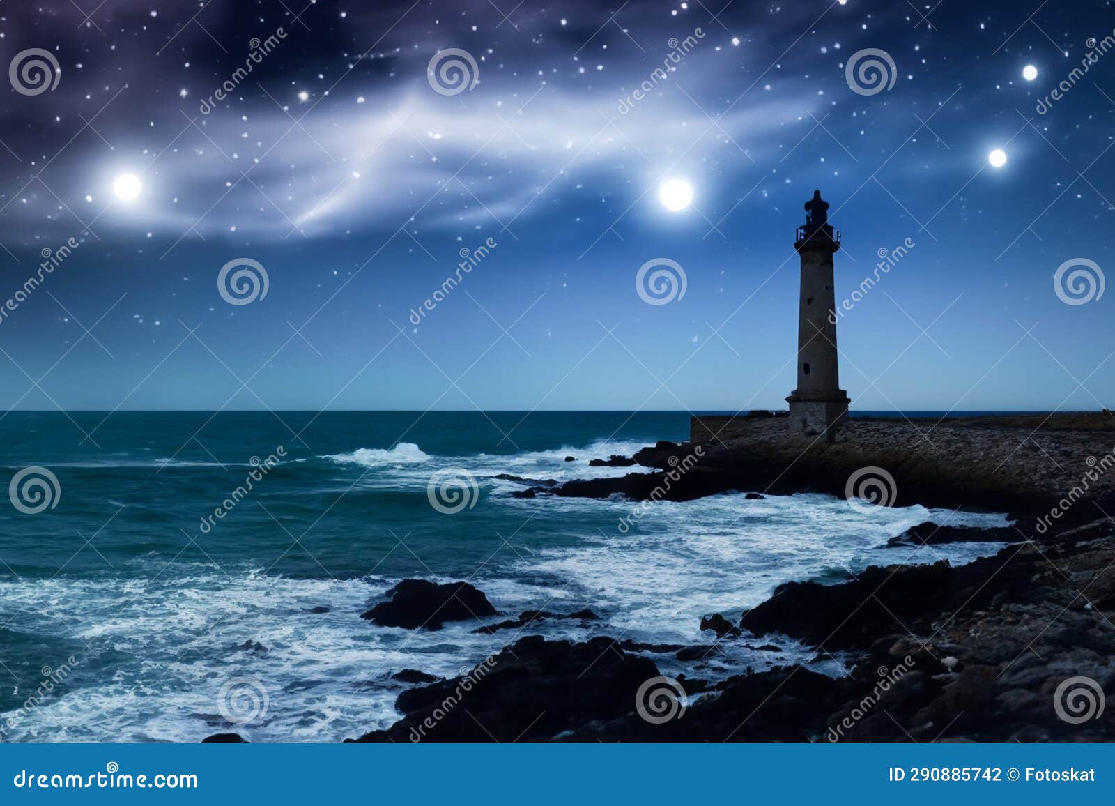 Ancient Lighthouse at the End of STone Peer AI Generated Stock ...